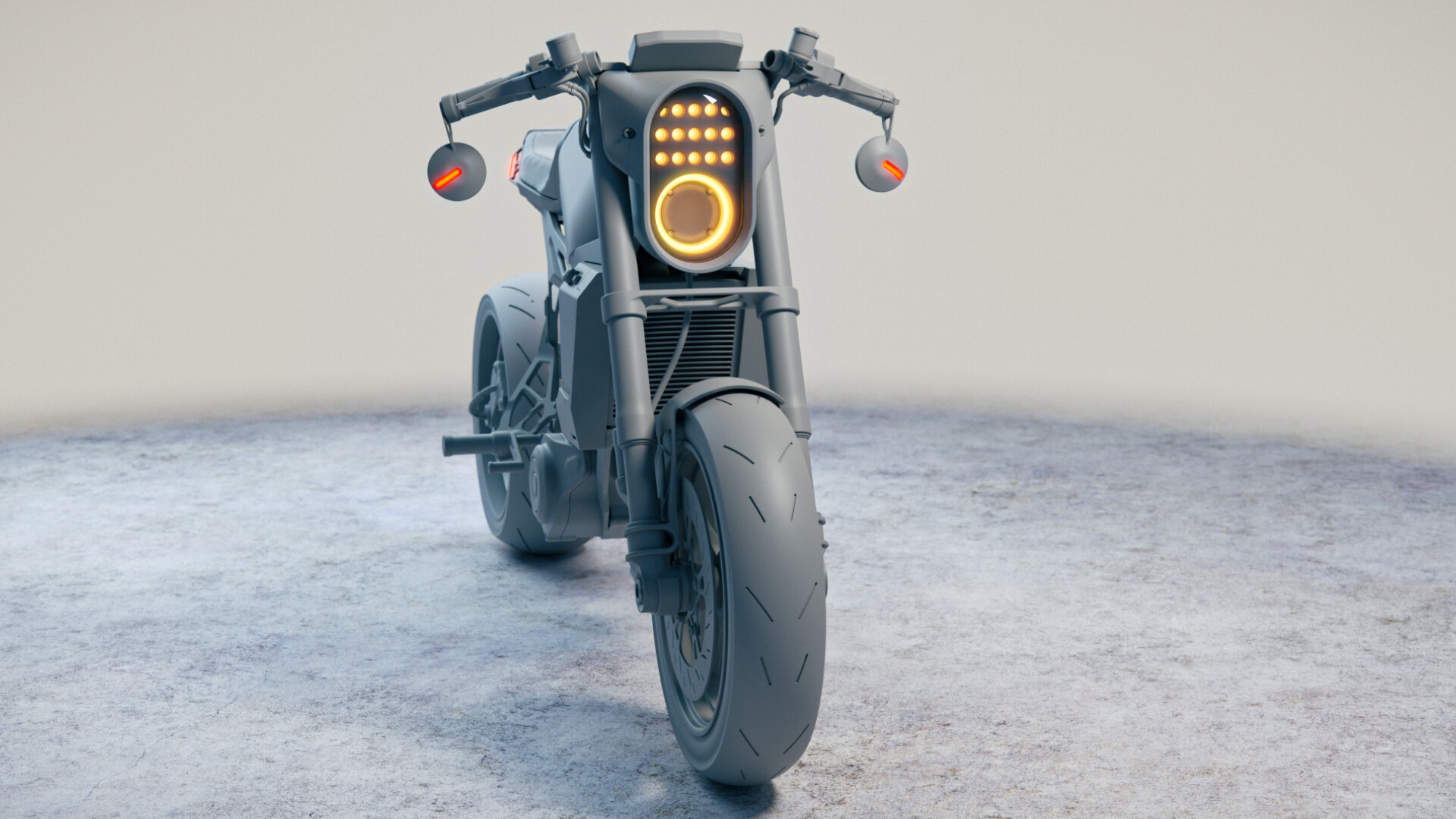 ArtStation - Motorcycle Clay Render