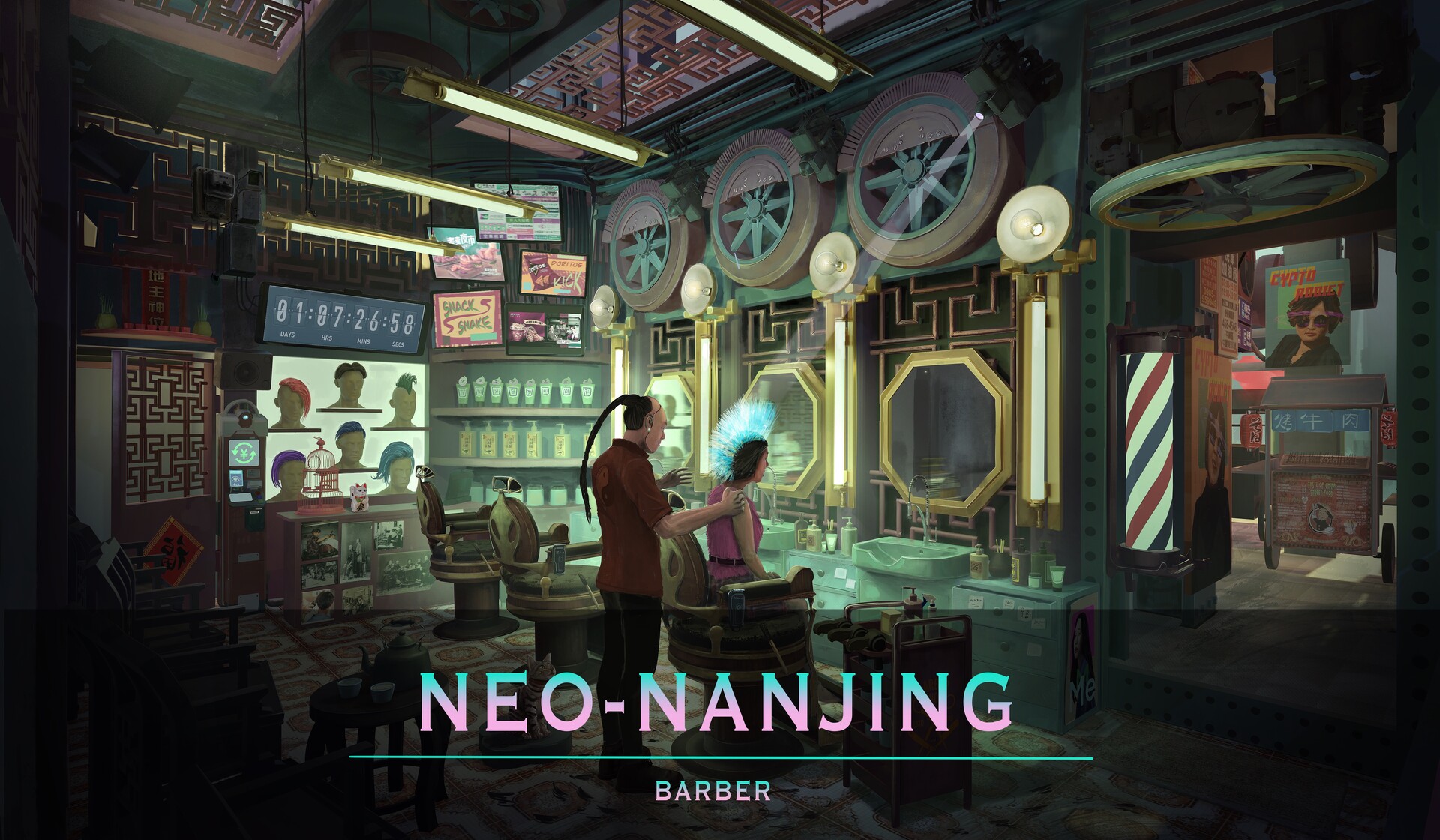 ArtStation - Neo-Nanjing Barber shop