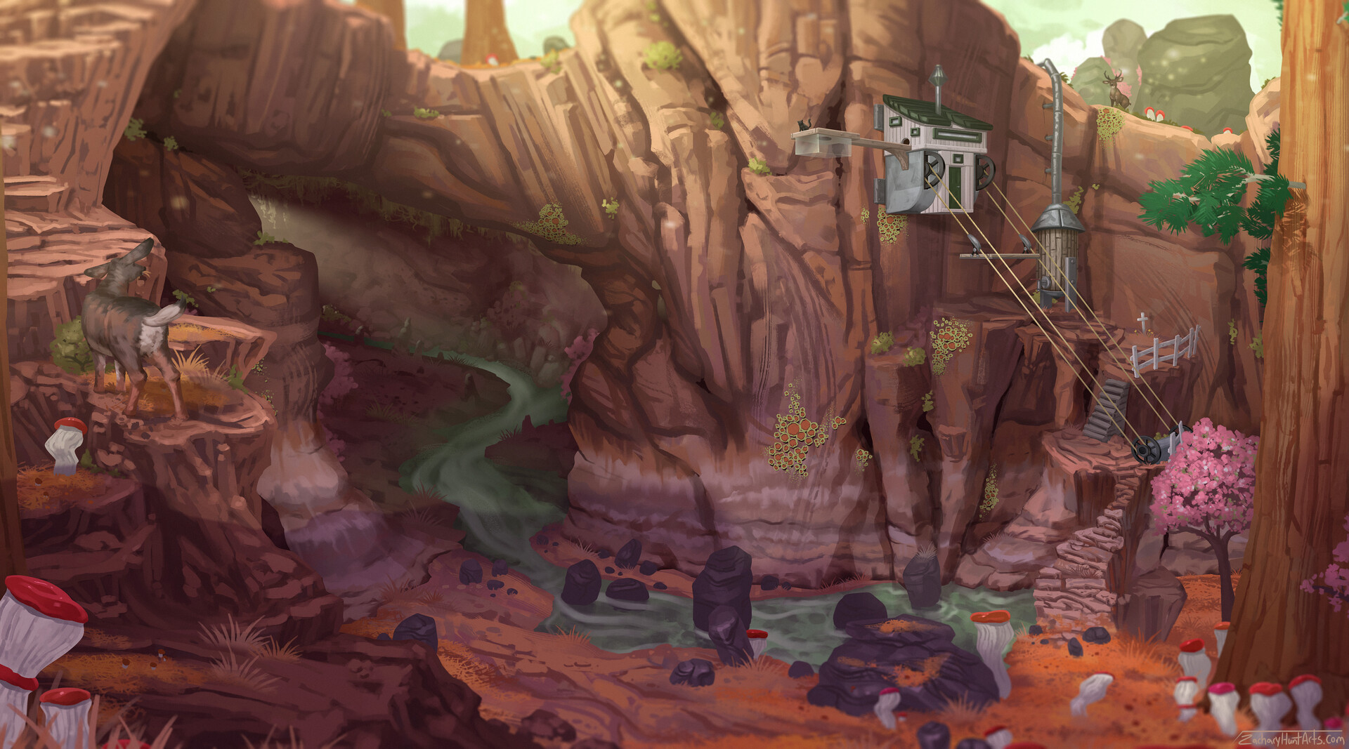ArtStation - Cliffside Cabin