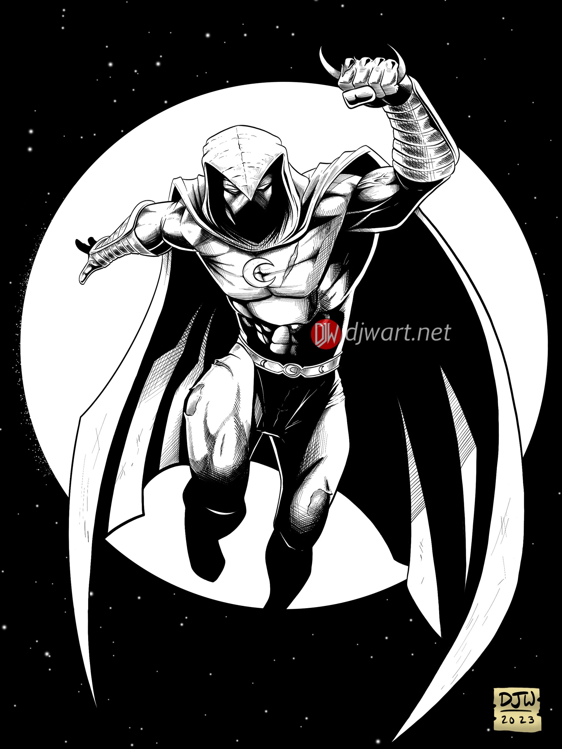 ArtStation - Moon Knight B&W