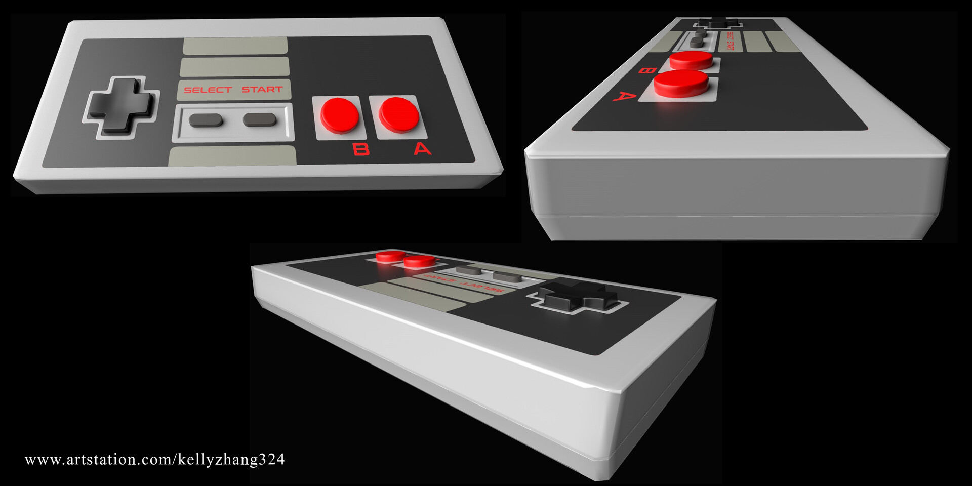 ArtStation - 3D Modeled NES Controller Game Prop