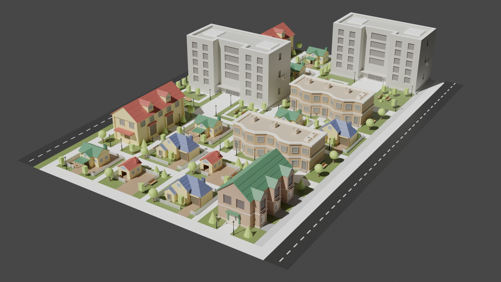 ArtStation - Low Poly City