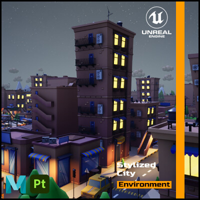 ArtStation - Stylized Low Poly City