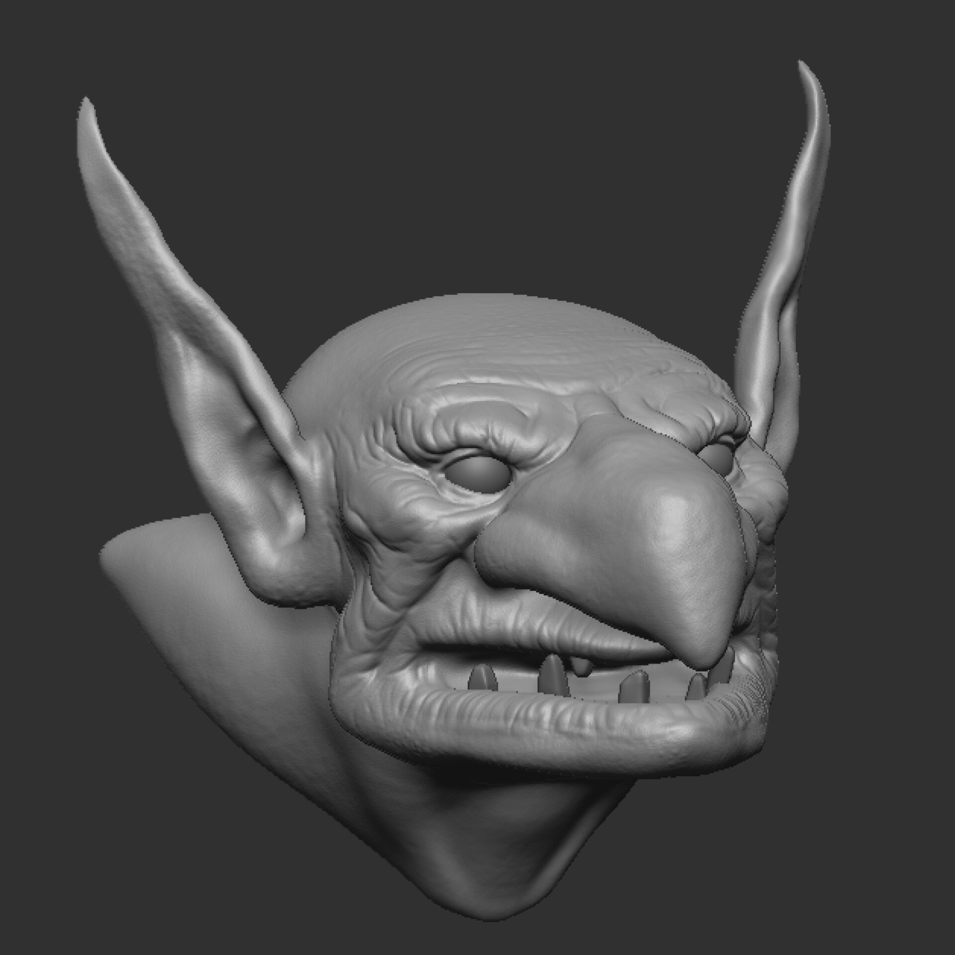 ArtStation - Goblin face made from a piece of concept art