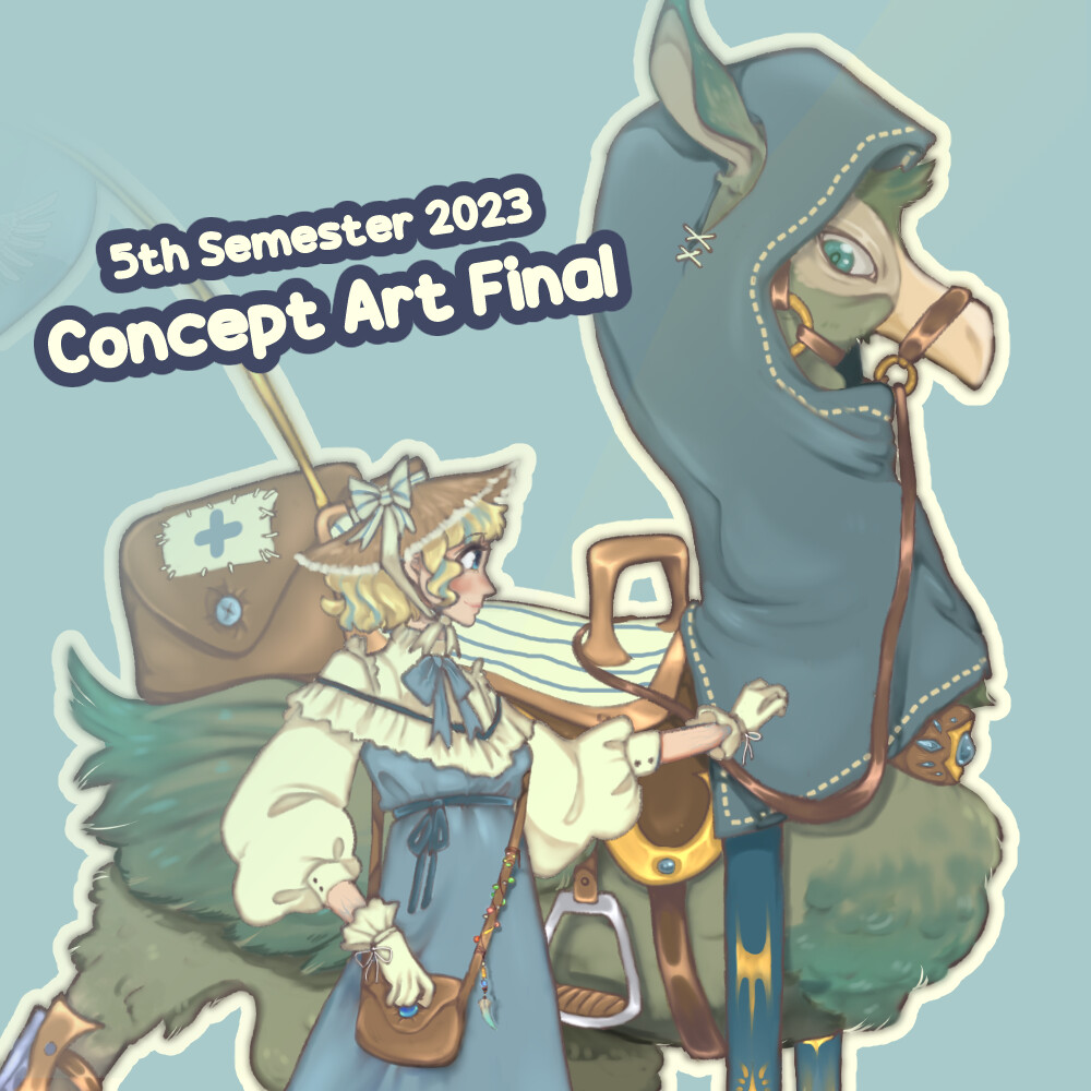 ArtStation - 5th Semester Concept Art Final - Vanya & Hugo, her trusty Orid