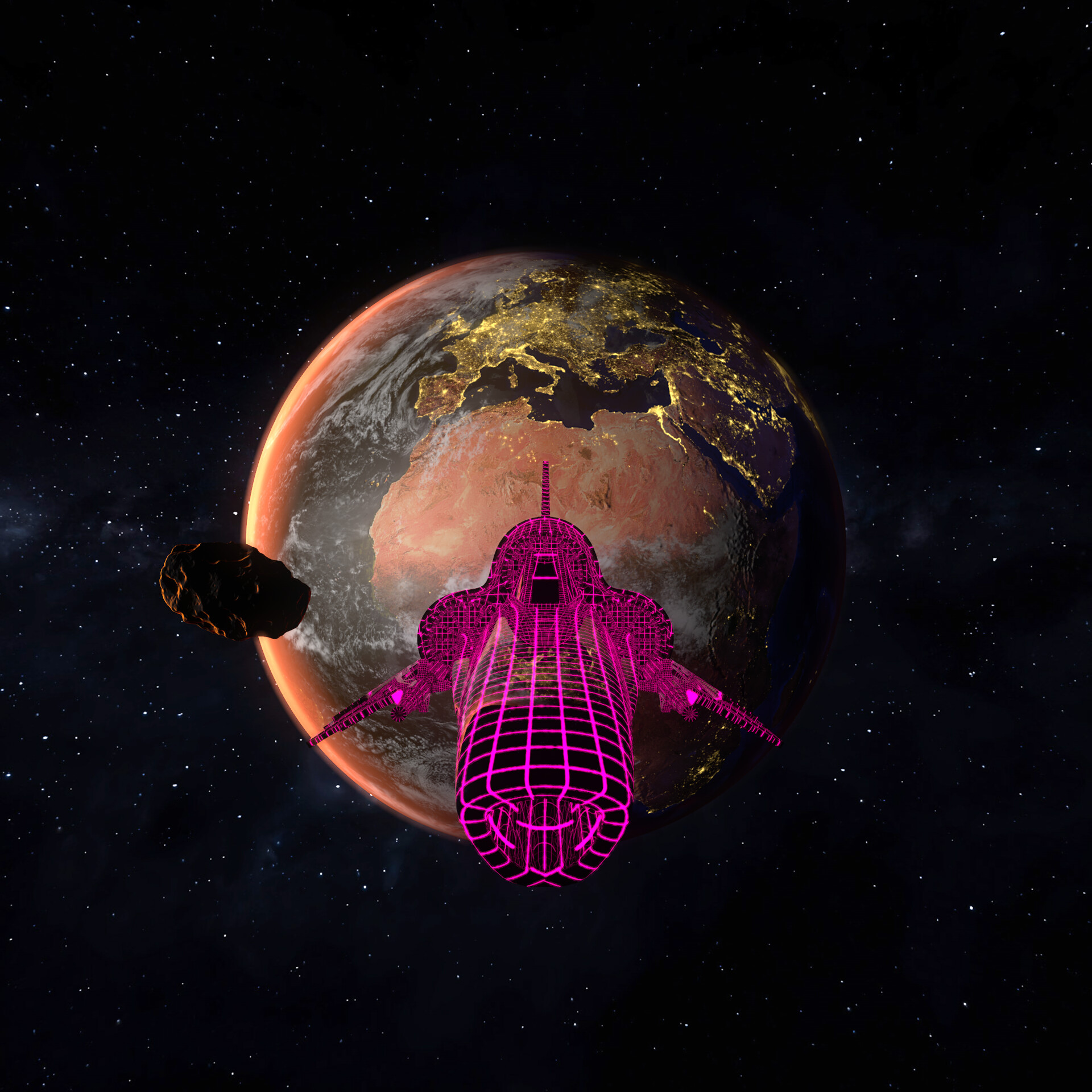 ArtStation - Takeoff | Retrowave spaceship loop