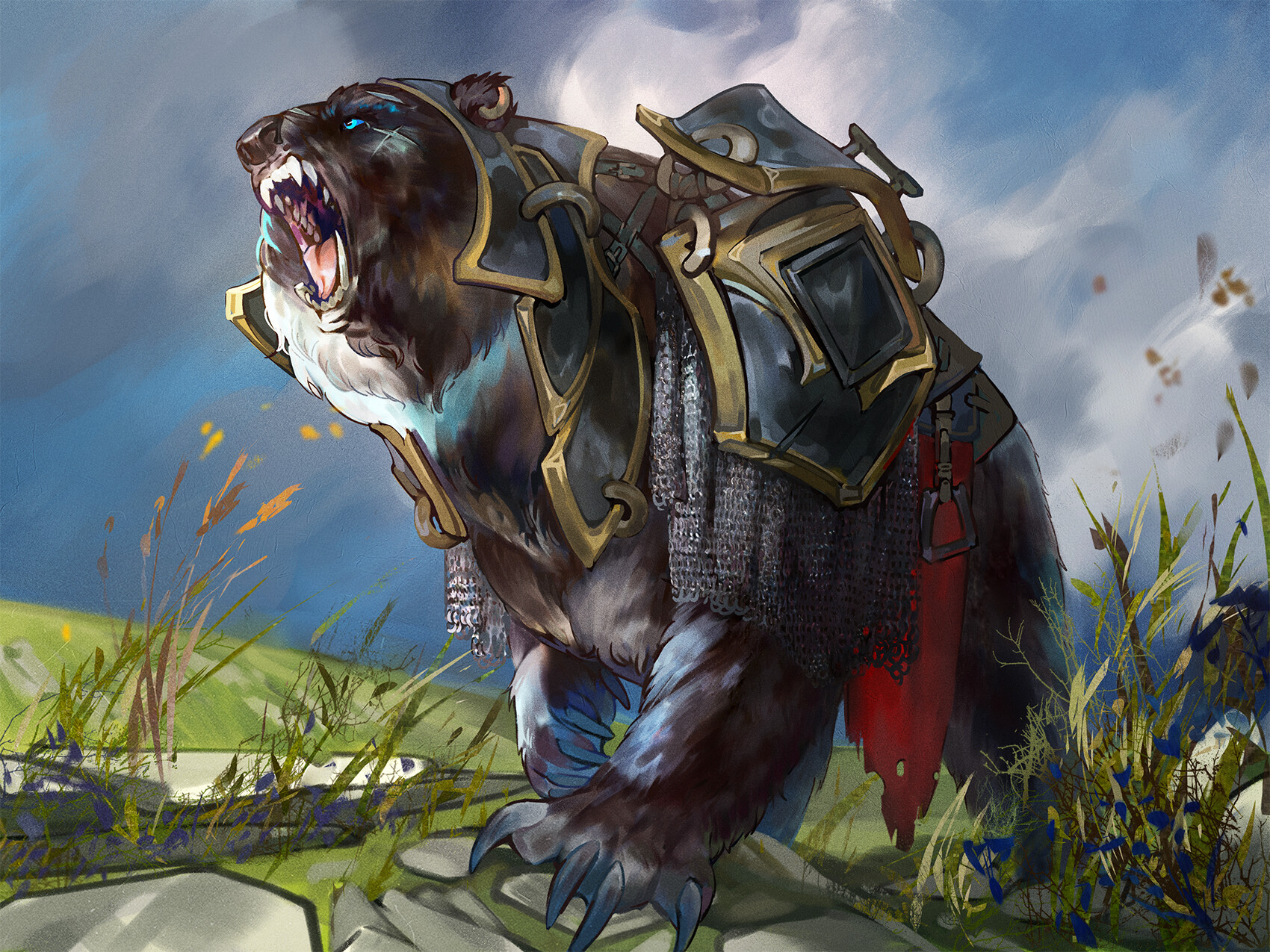ArtStation - Mystical Beasts/Battlebear [Game cards commissions pt2]