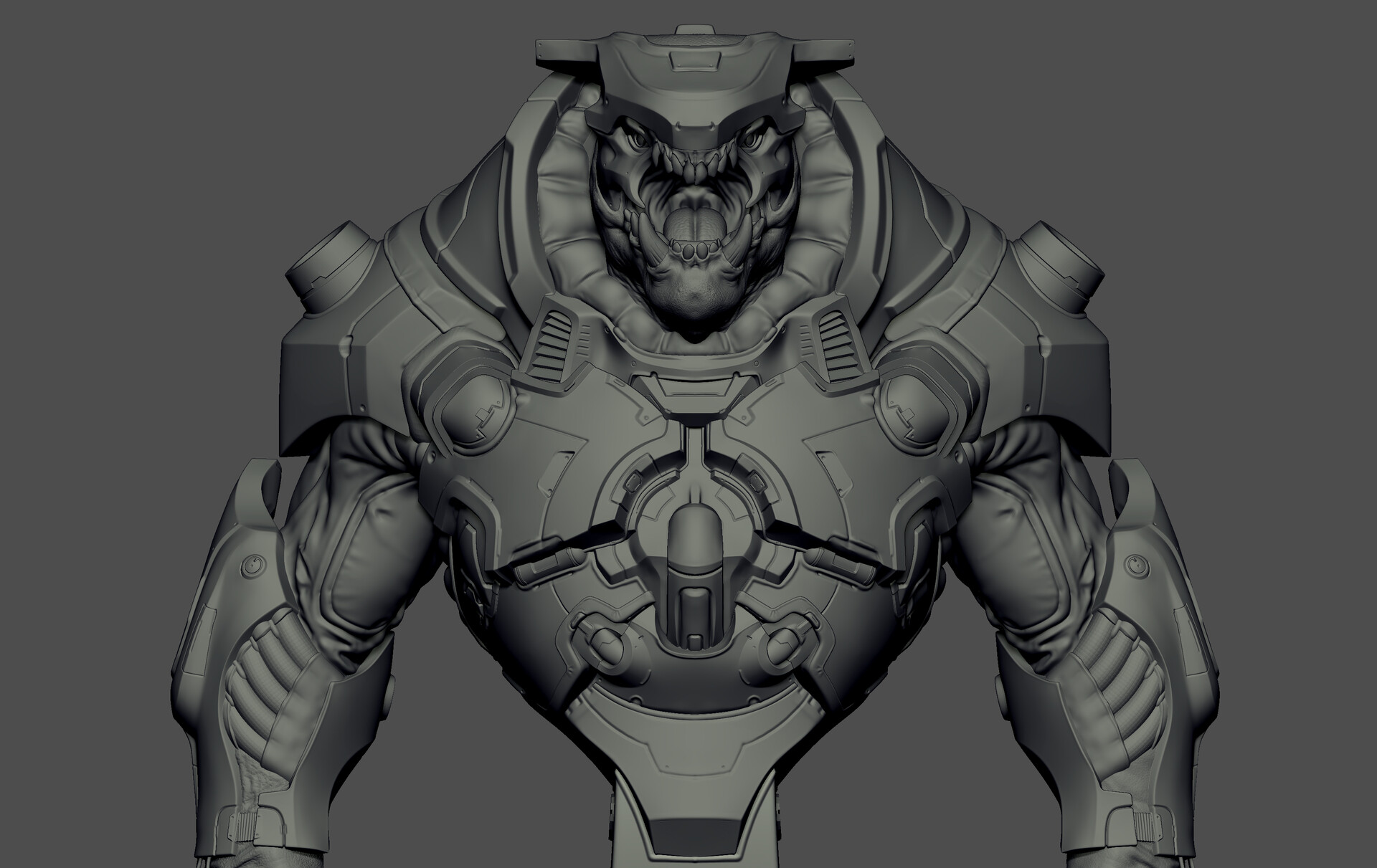 ArtStation - Armored Demon Hard Surface Study.(High Poly)