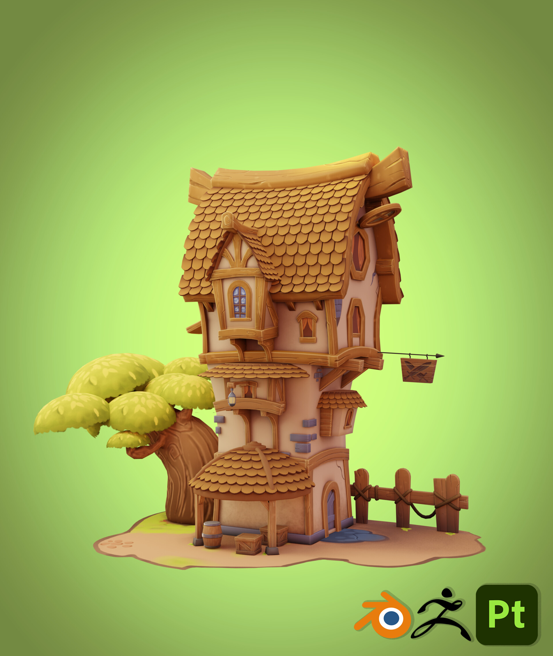ArtStation - Stylized_Building