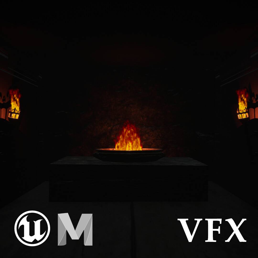 ArtStation - Flame FX animation (Tunnel with torches)