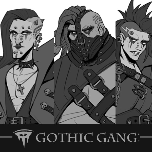 ArtStation - Gothic gang Concept Exercise~