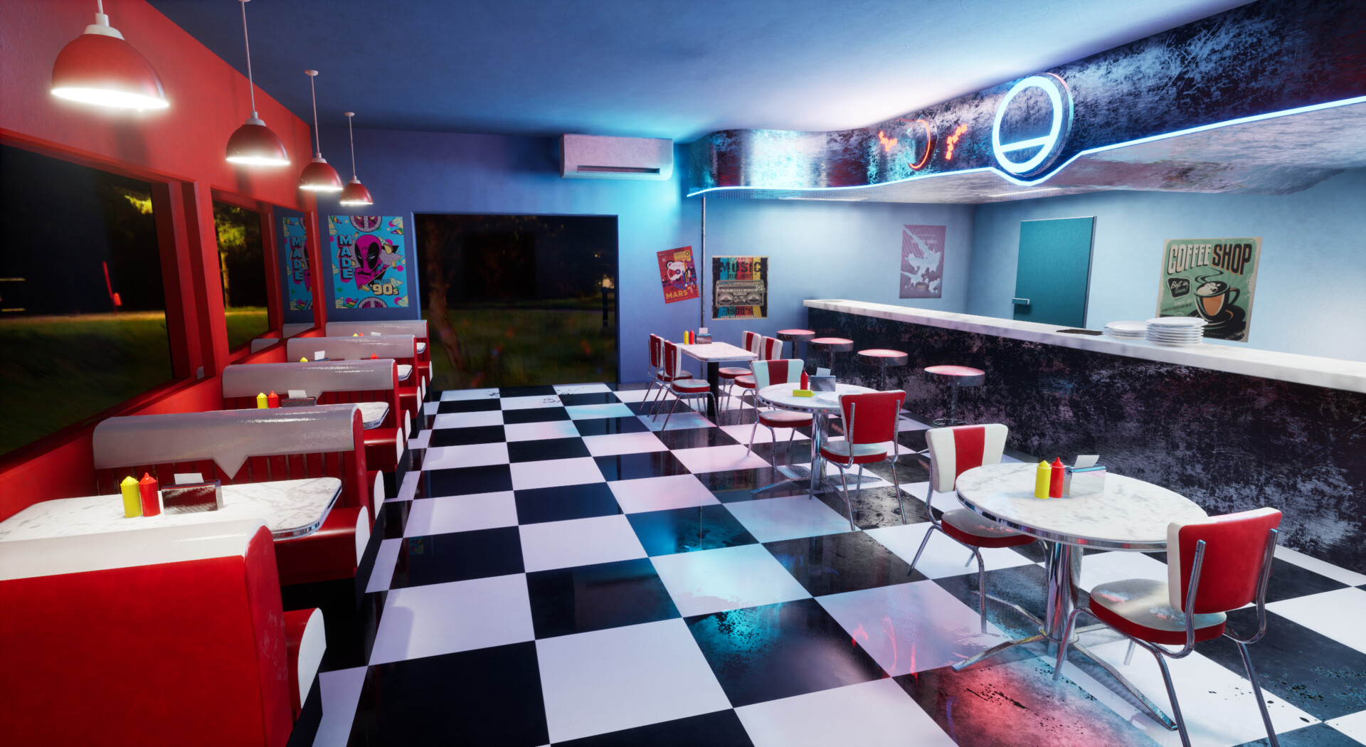 ArtStation - American Diner Scene | Environment