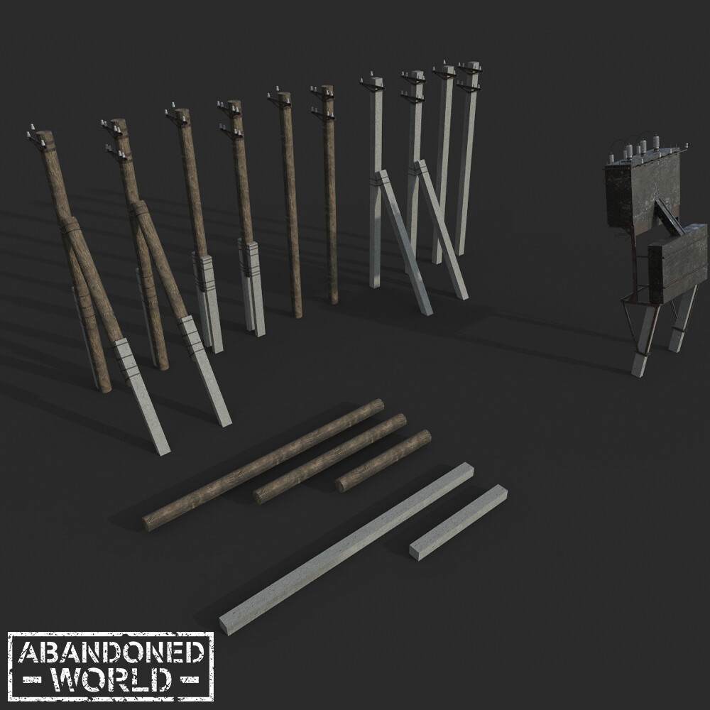 ArtStation - Power lines and transformator