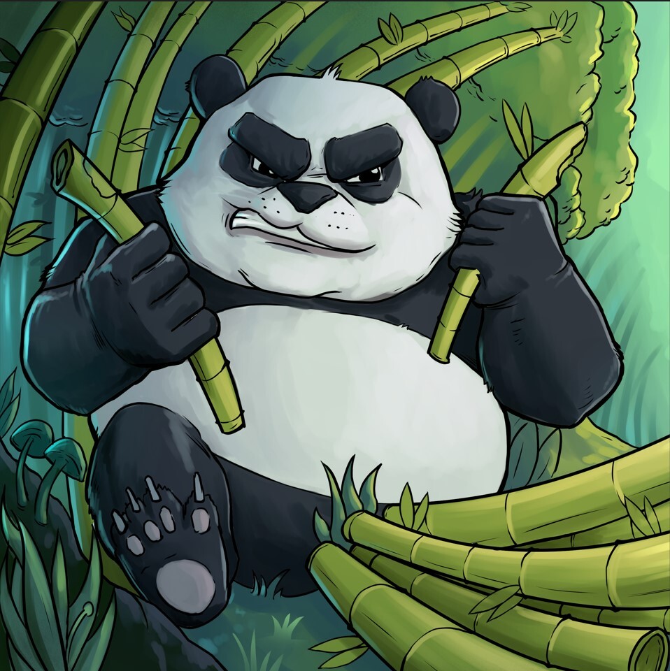 ArtStation - Furious Panda Book spread Illustration