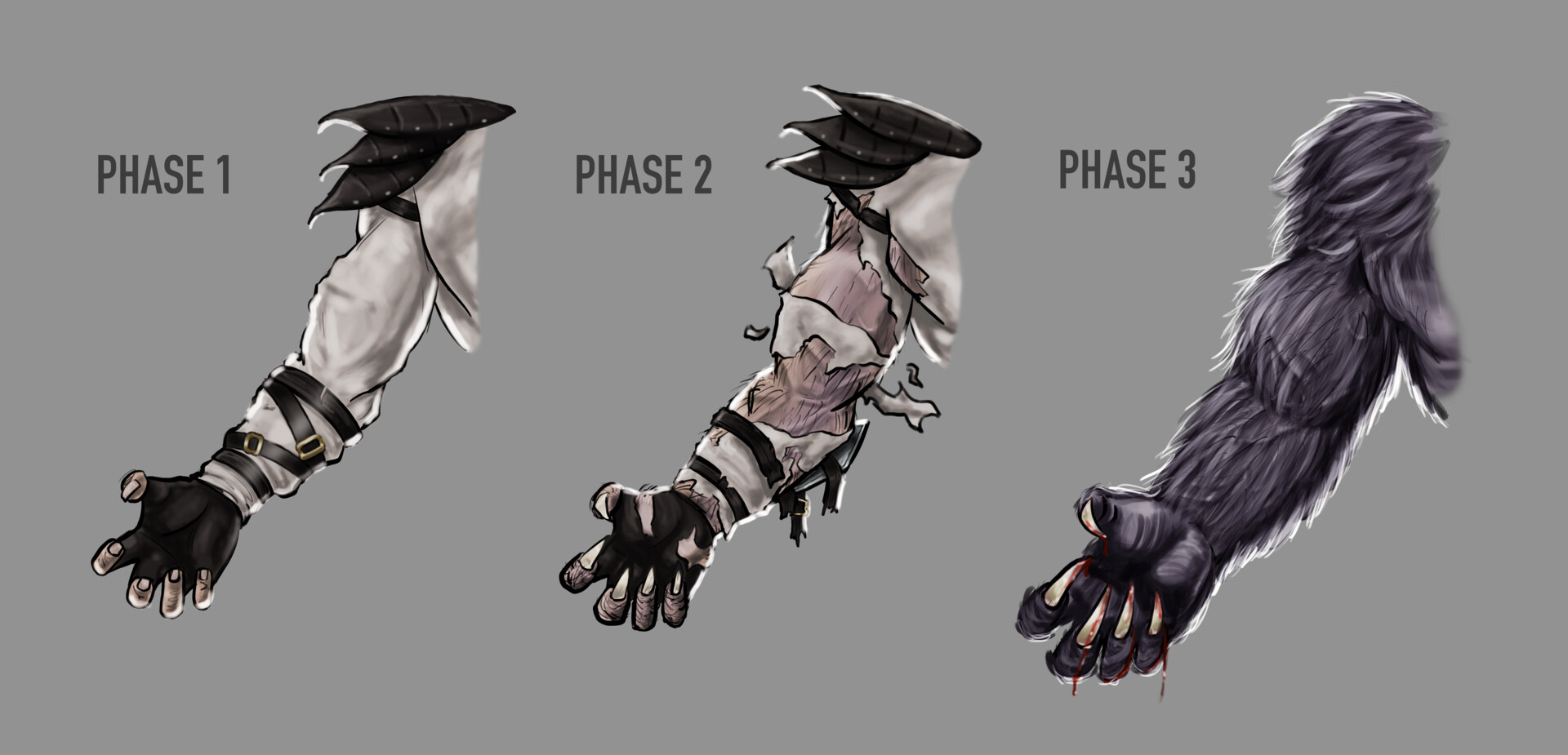 ArtStation - Werewolf arm transformation concept