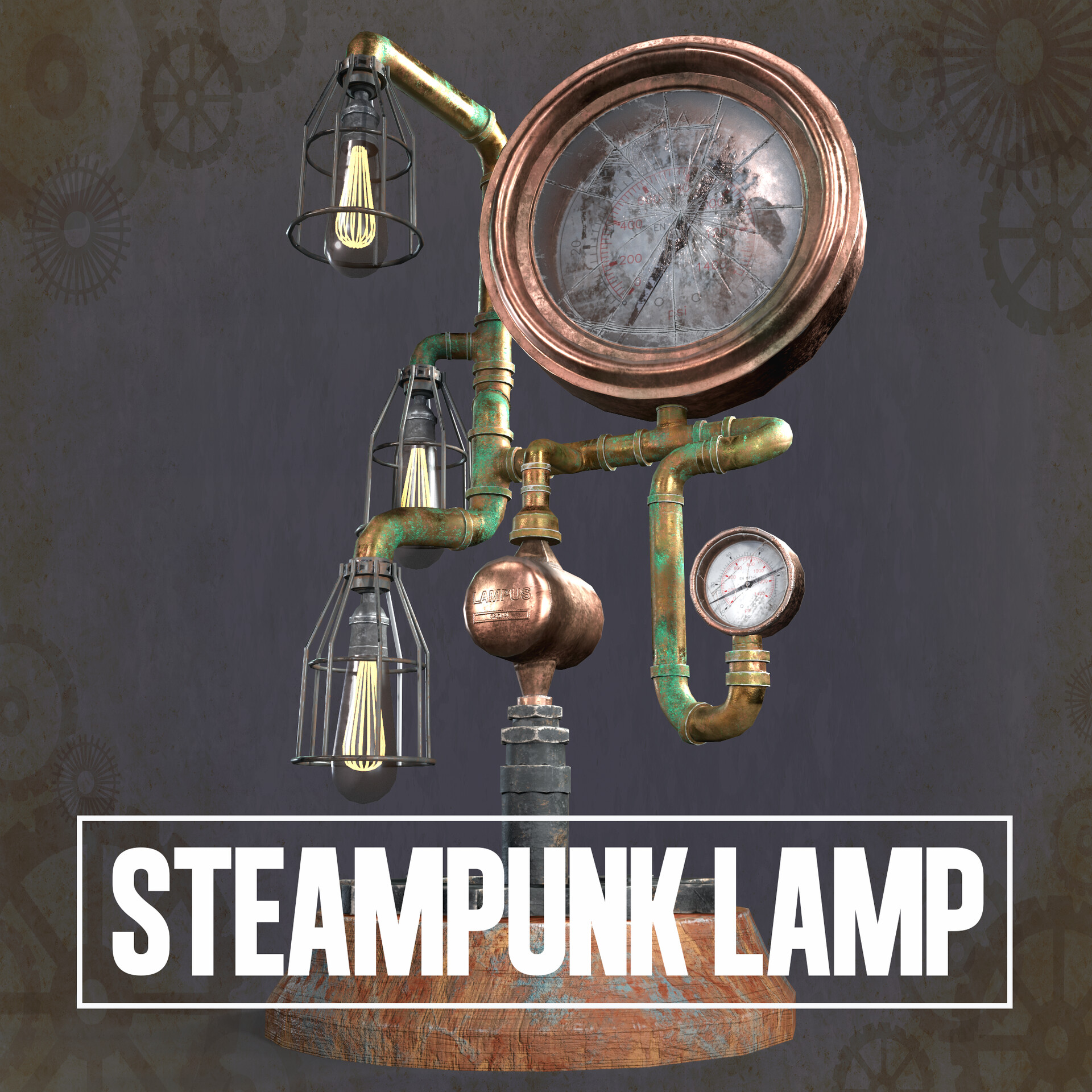 ArtStation - SteamPunk Lamp