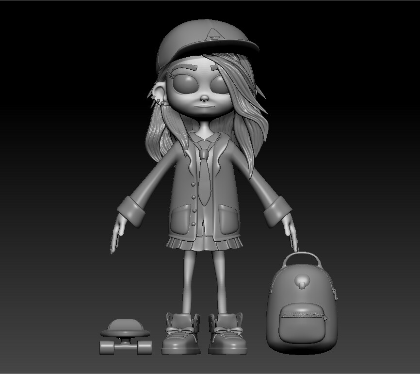 ArtStation - WIP Cartoon Character - Olivia 🛹