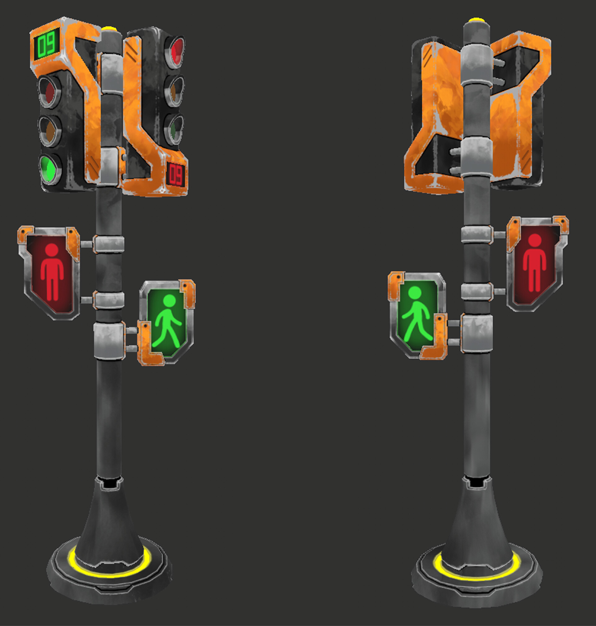ArtStation - Stylized traffic light