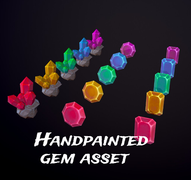 ArtStation - Stylized Handpainted Gem Asset