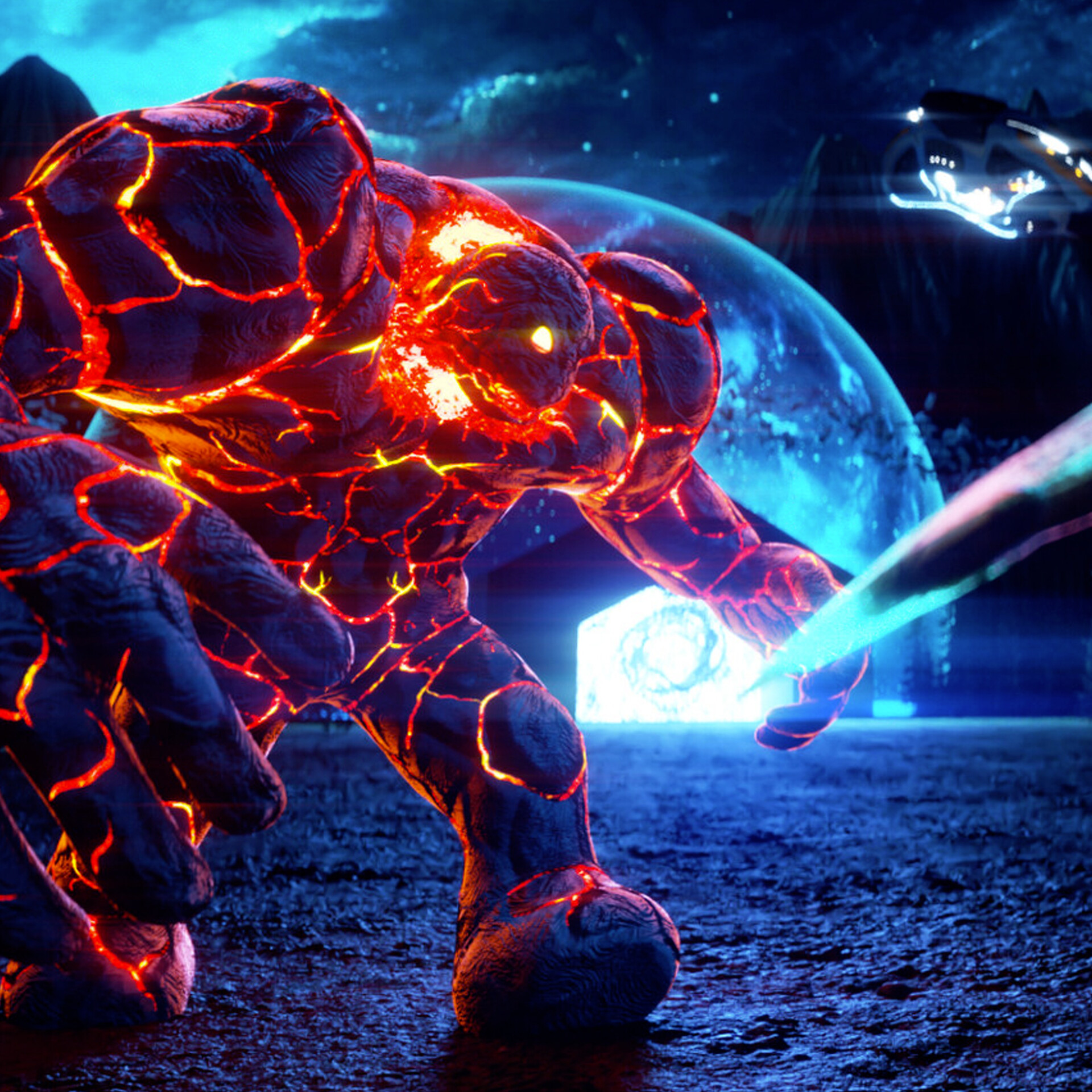 ArtStation - Fire & Ice Monster Battle Concept