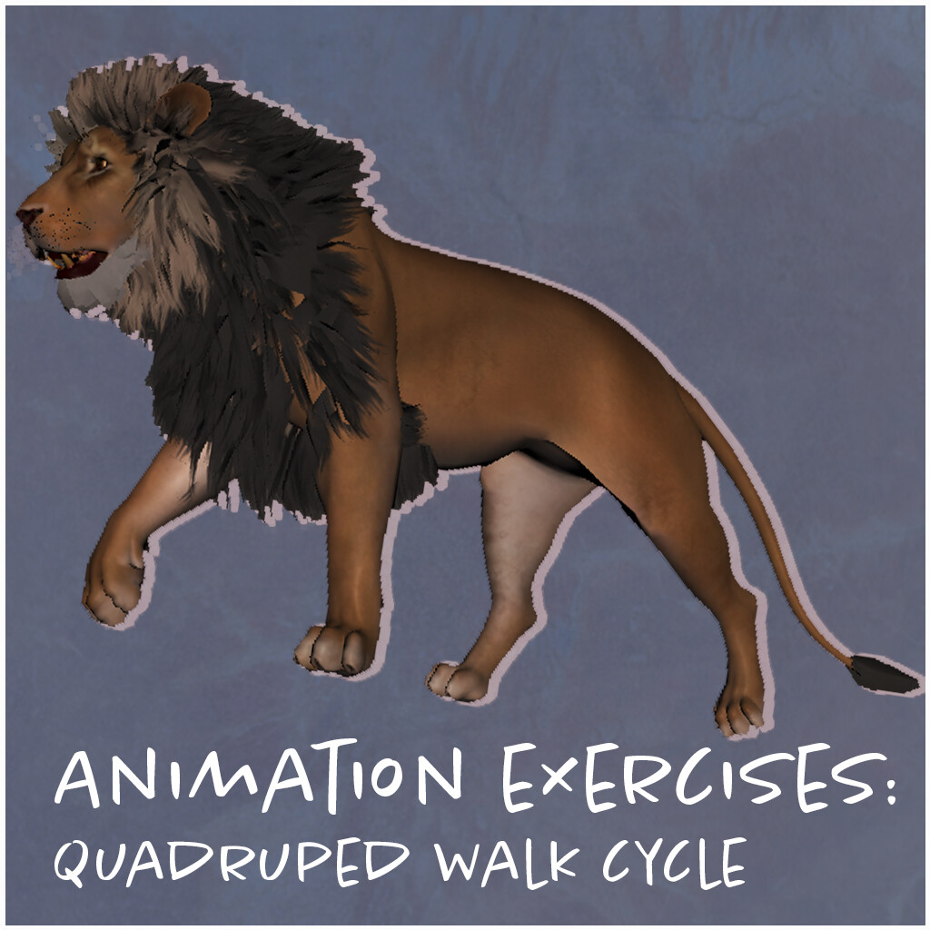 ArtStation - Anim exercise: quadruped walk cycle
