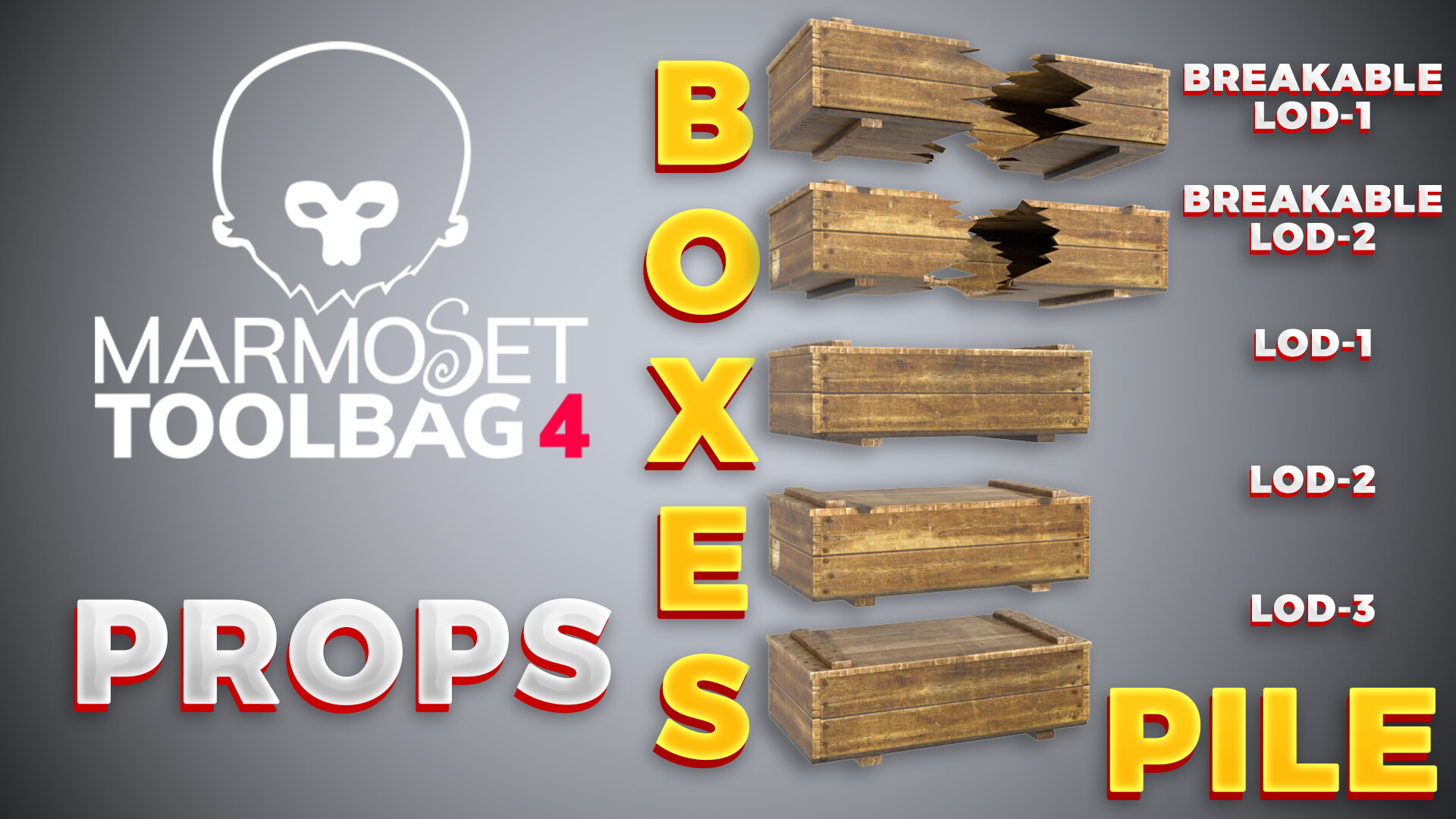 ArtStation - Breakable Box Pile / Wood Boxes / Pallet