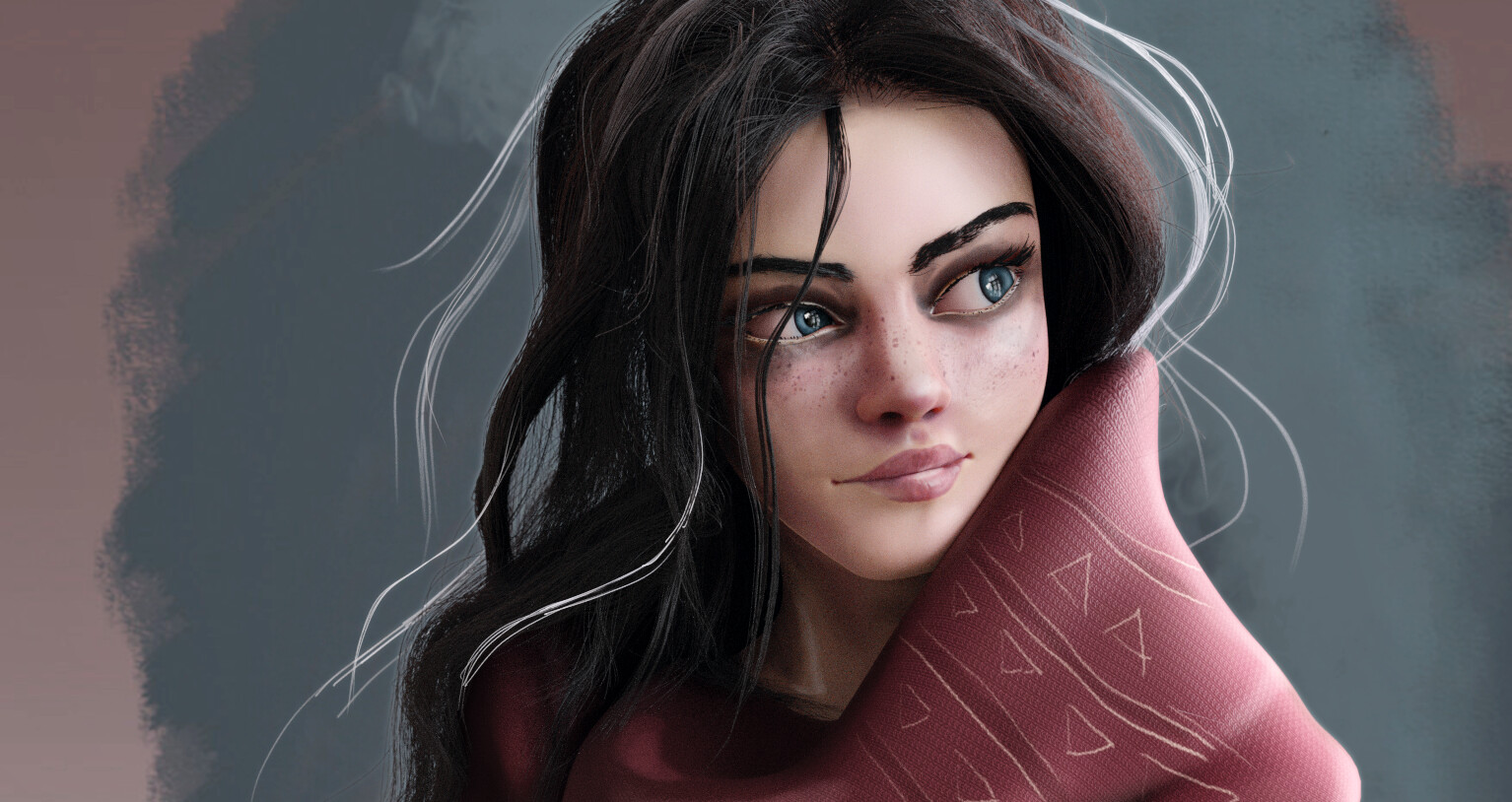 ArtStation - Winter woman remastered