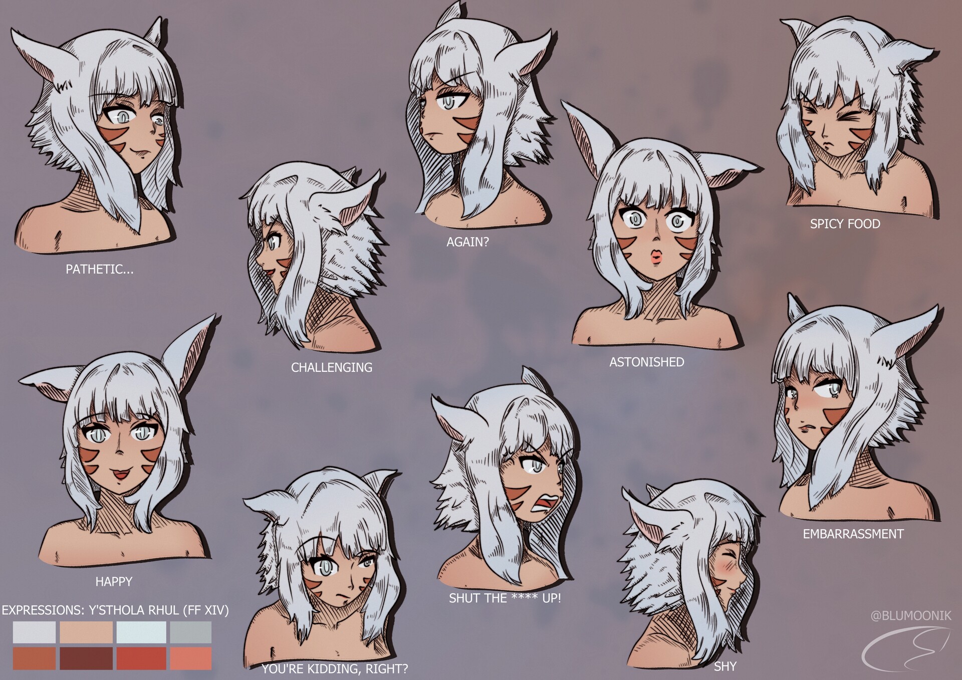 ArtStation - Expression practice (Y'sthola - FF XIV)