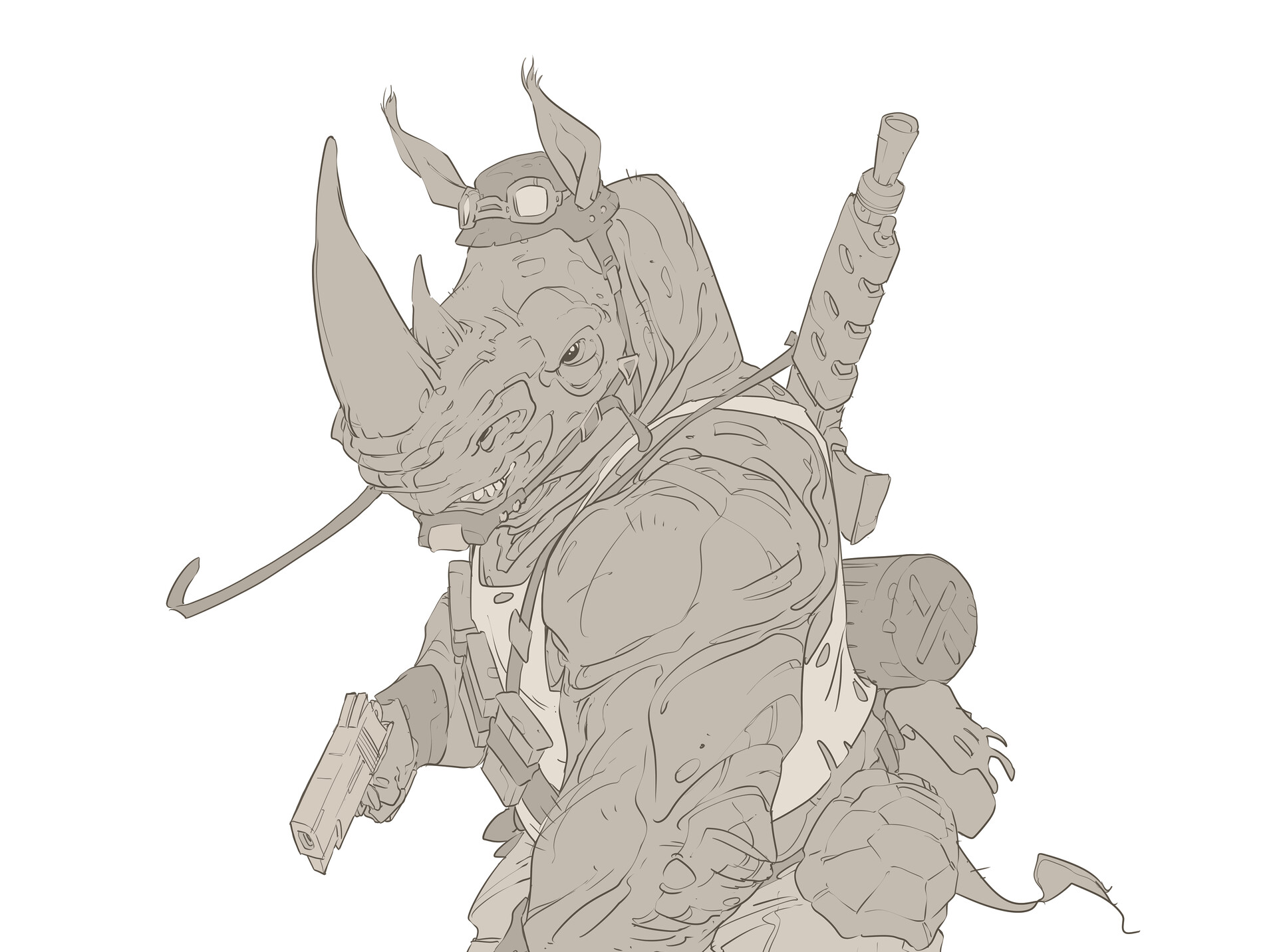 ArtStation - Zombicide/TMNT: Rocksteady