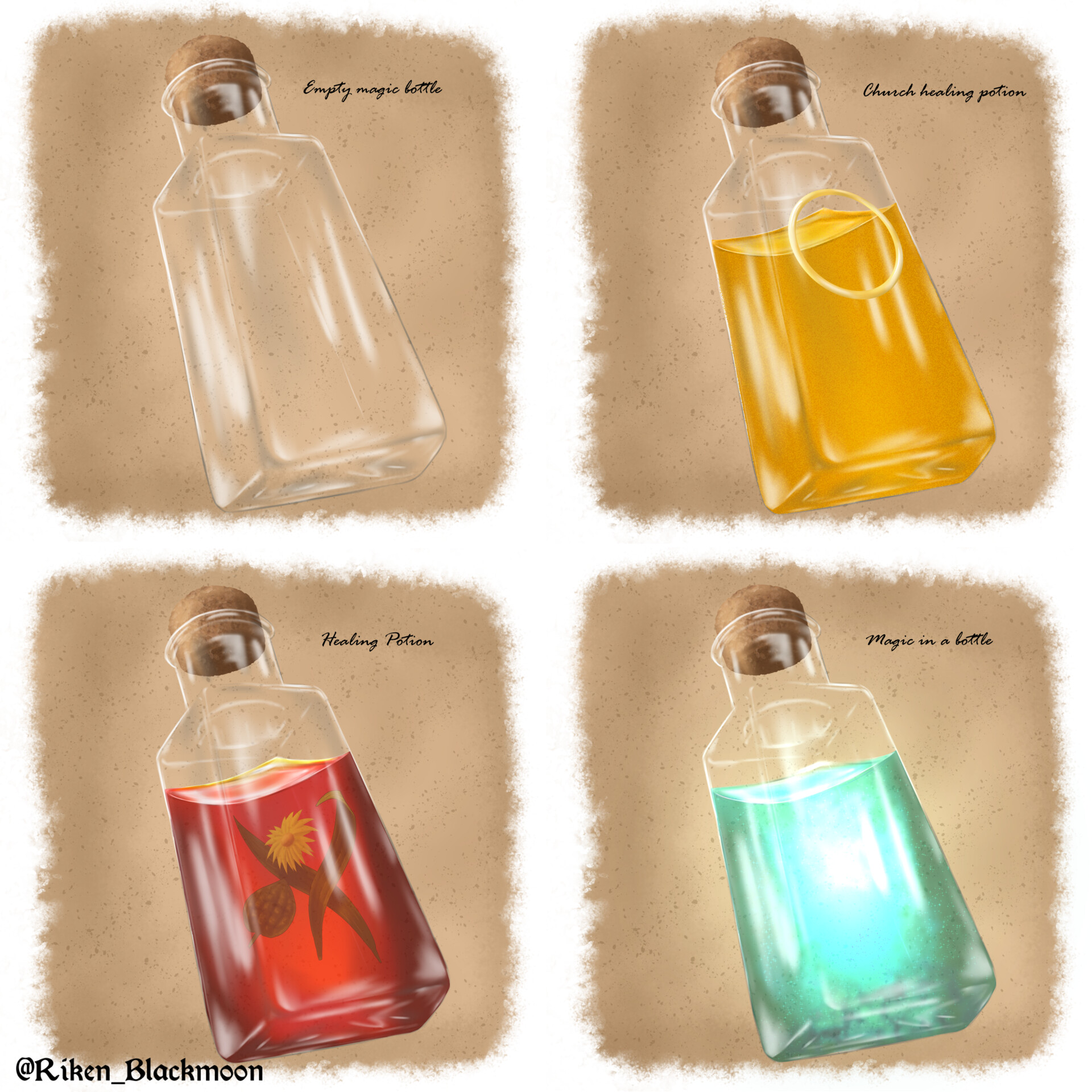 ArtStation - Bottle and Potions