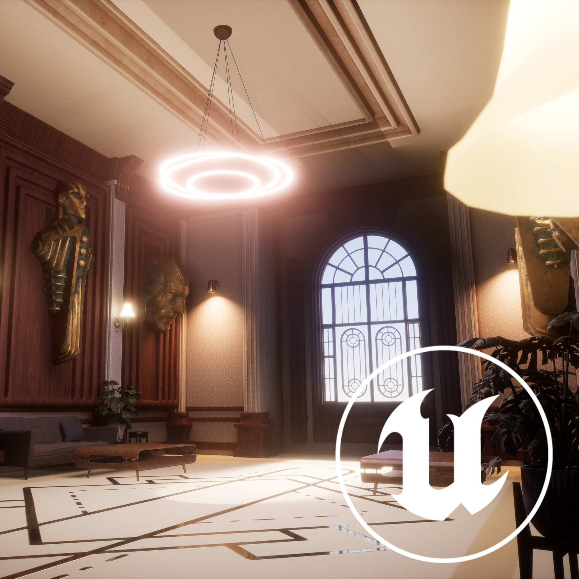 ArtStation - Hotel Lobby UE Scene