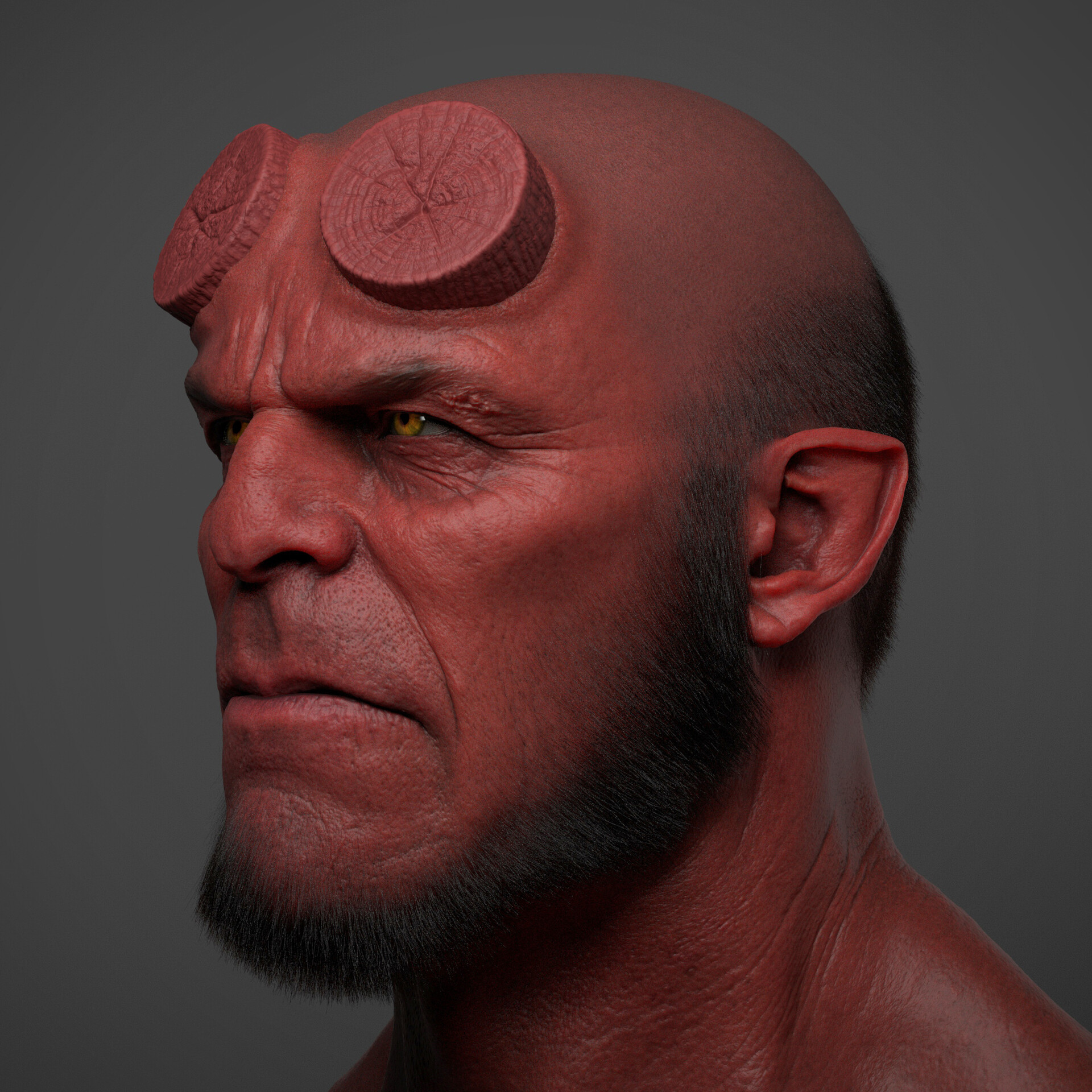 ArtStation - HELLBOY Face