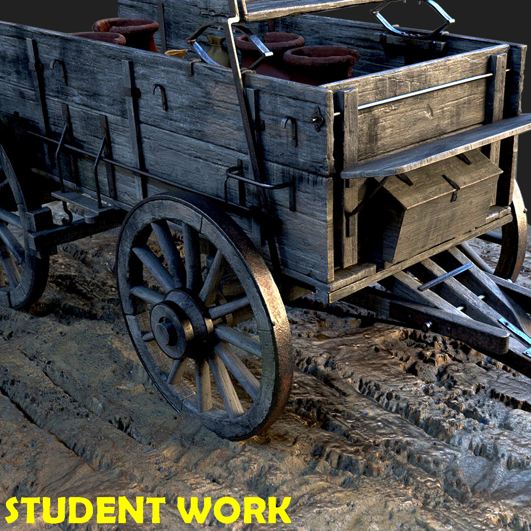 ArtStation - wooden wagon