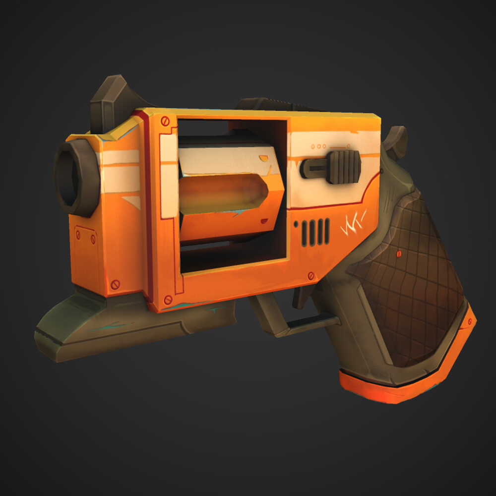 ArtStation - Stylized low-poly gun \ Handpaint