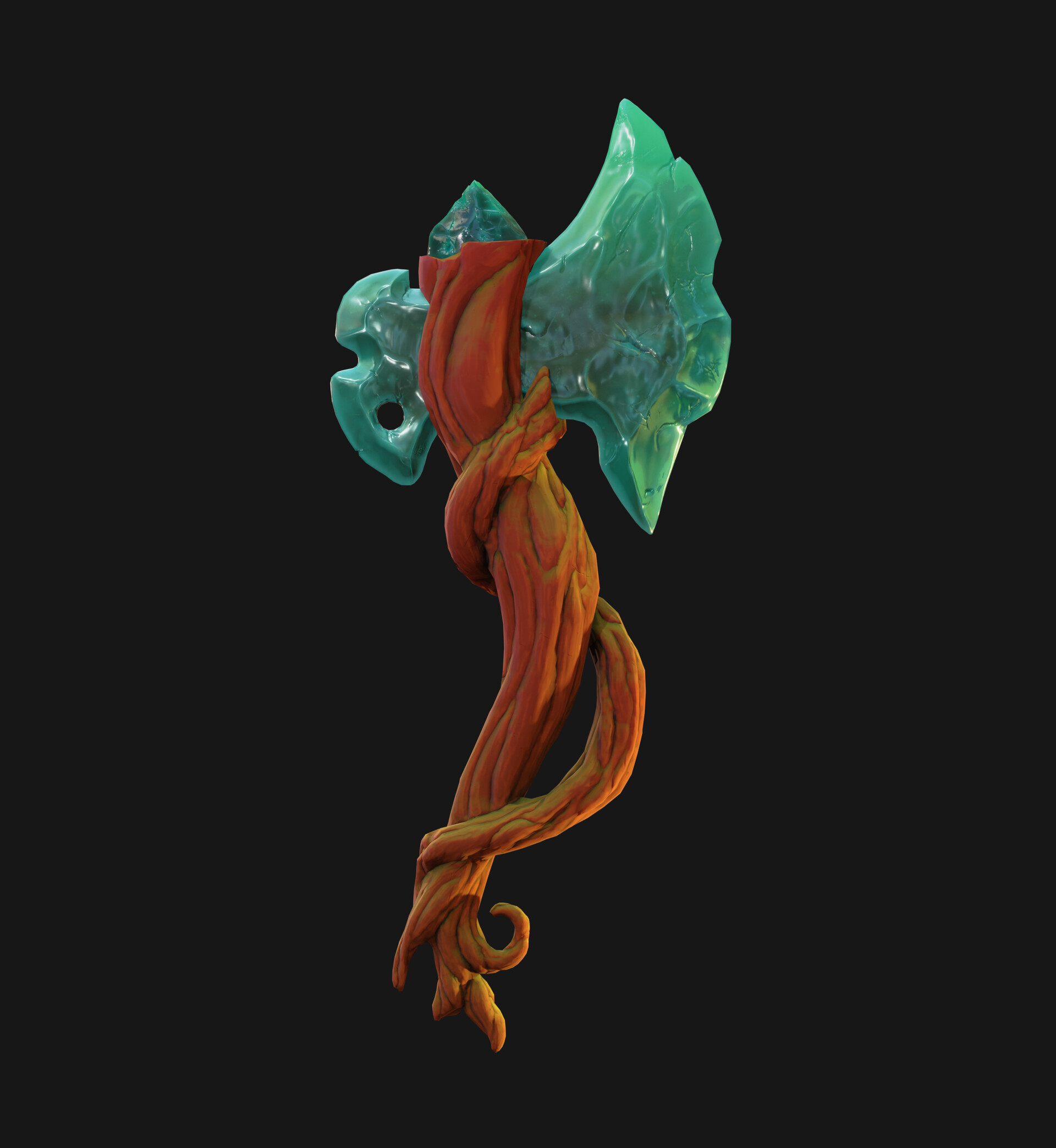 ArtStation - Stylized Crystal Nature Axe