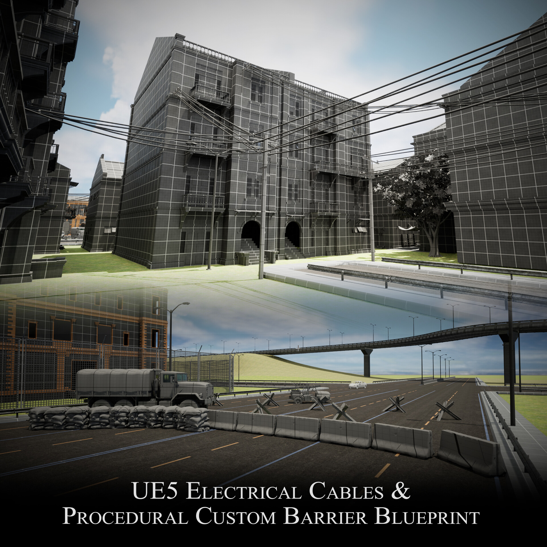 ArtStation - UE5 Blueprint Learning- Electrical Cables & Custom Barrier ...