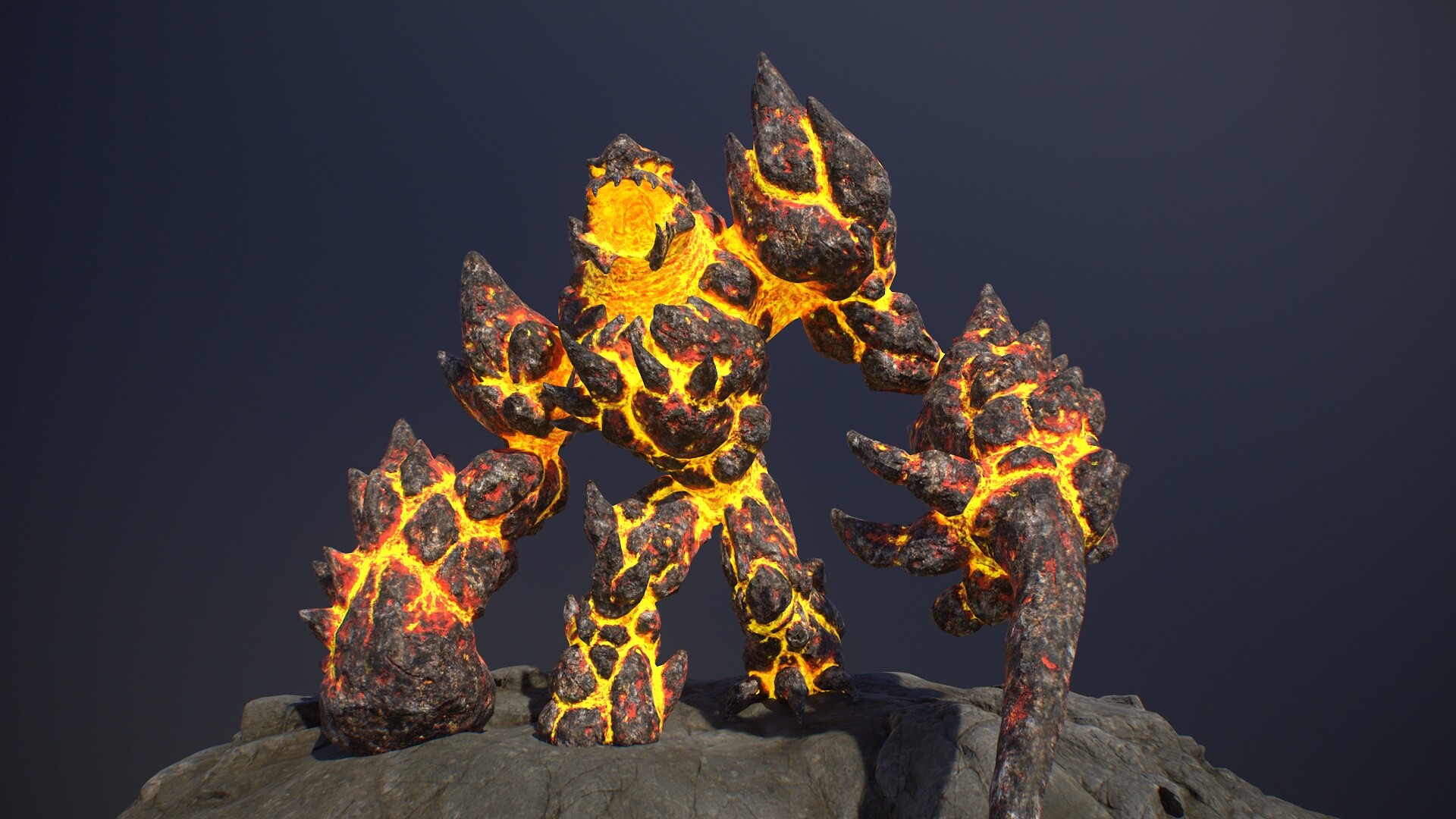 ArtStation - Magma Elemental Game Model
