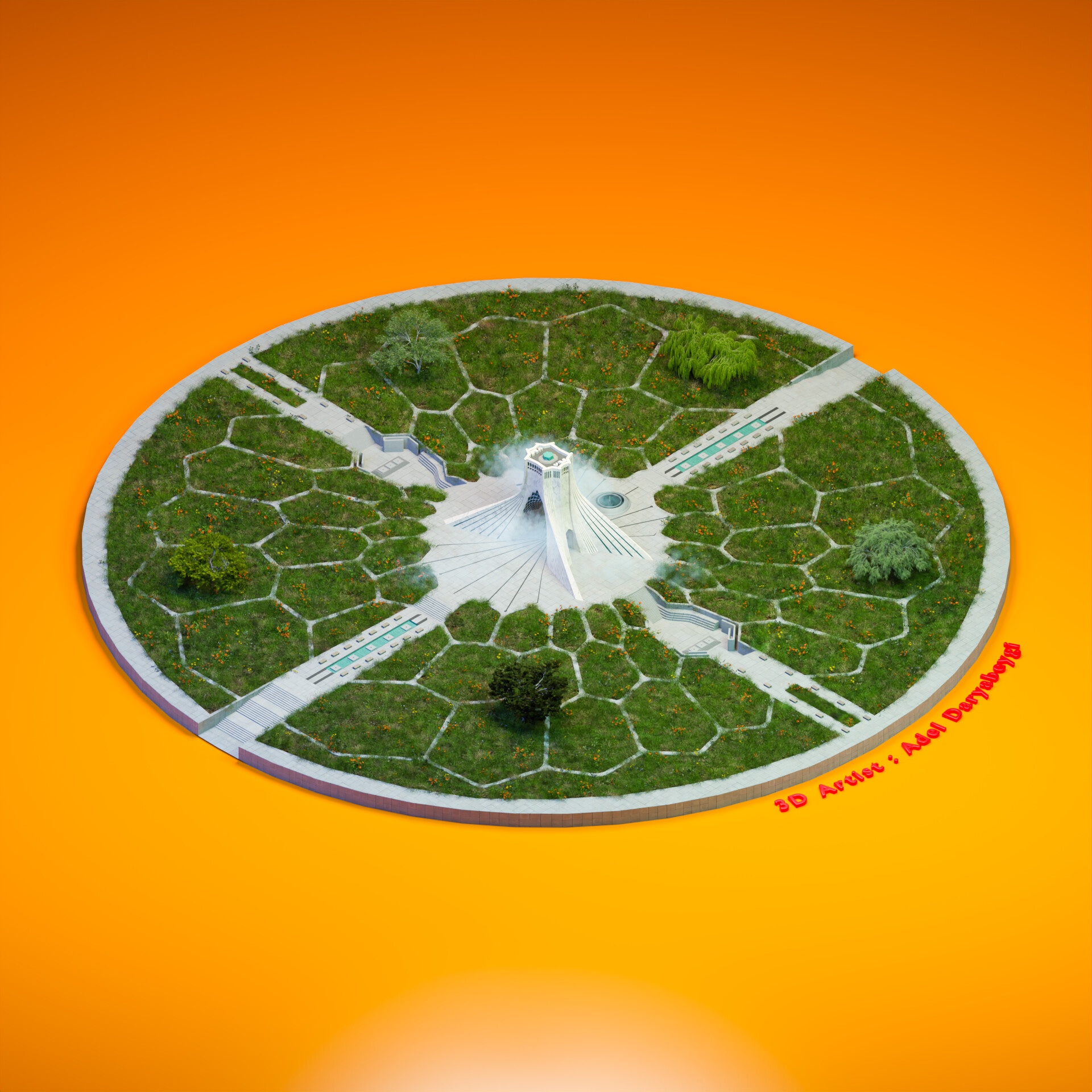 ArtStation - Azadi Tower (Isometric)