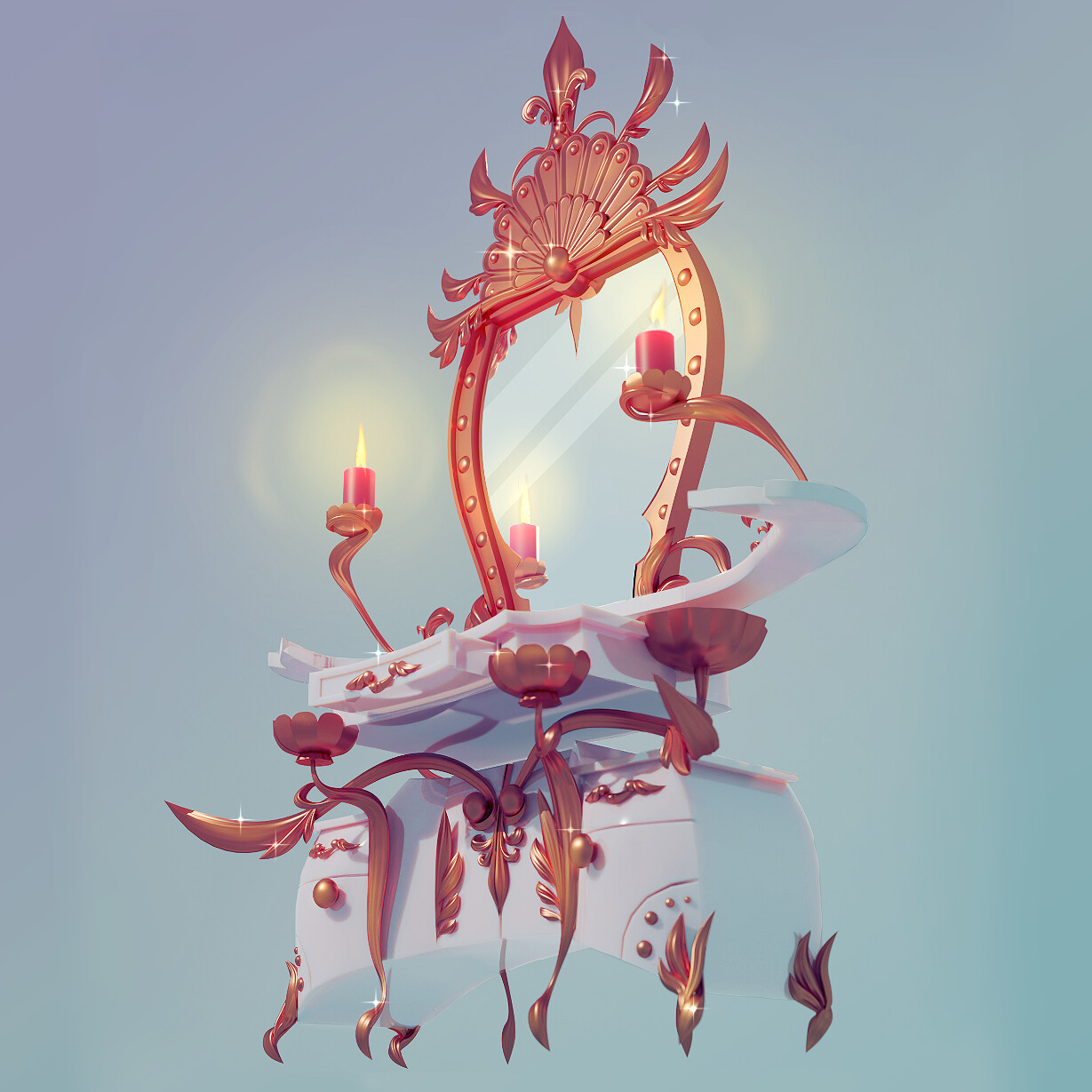 ArtStation - Baroque Style Dressing Table