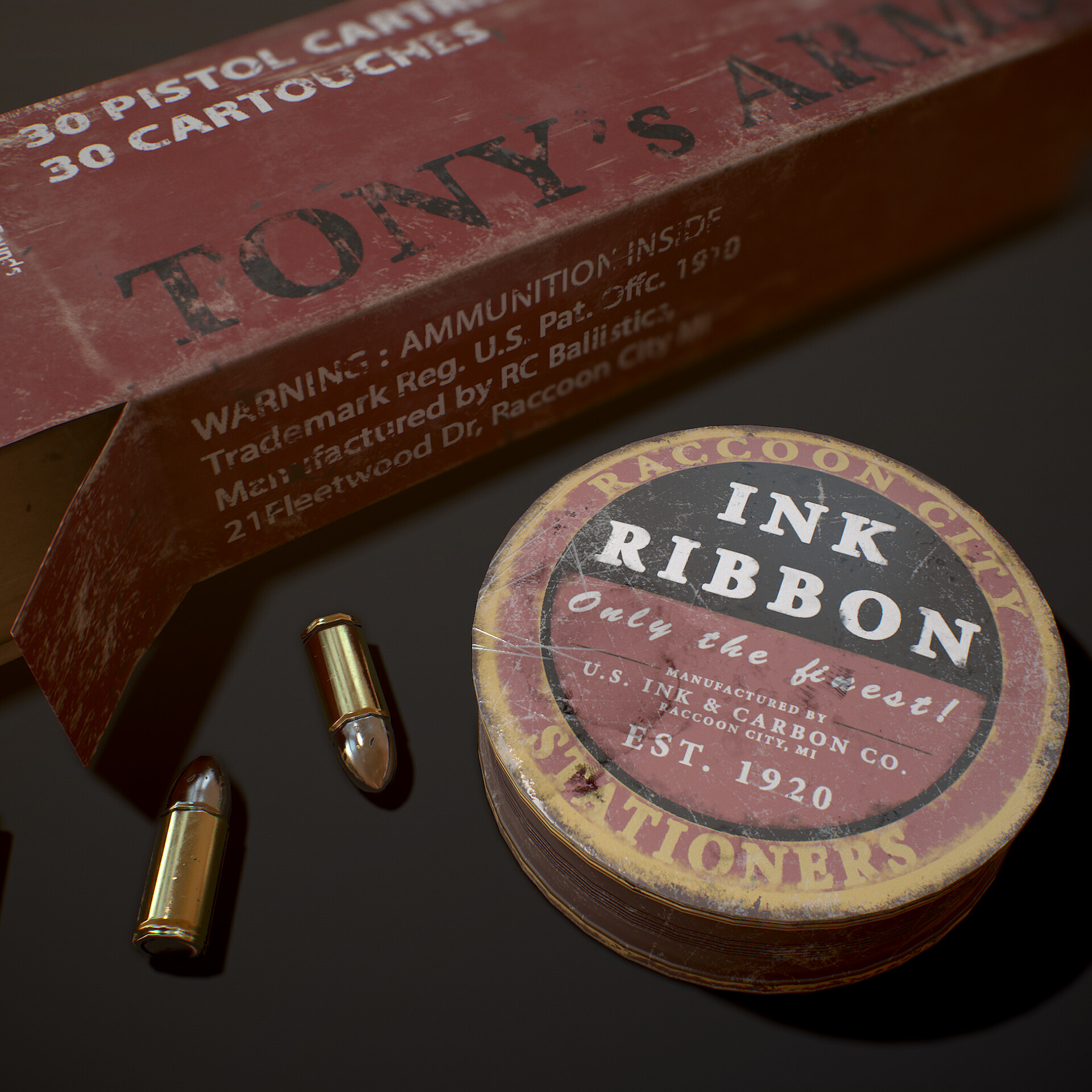 ArtStation - RE2 Style Props - Fan Art