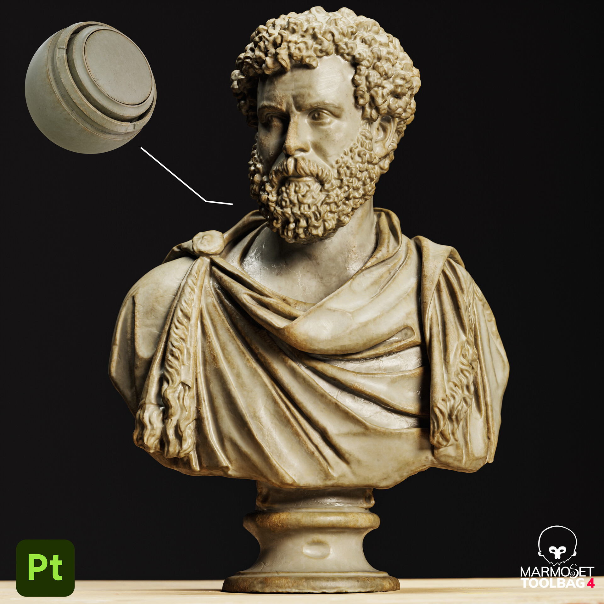 ArtStation - Substance 3d painter Tutorial | Marble Bust Texturing & Rendering