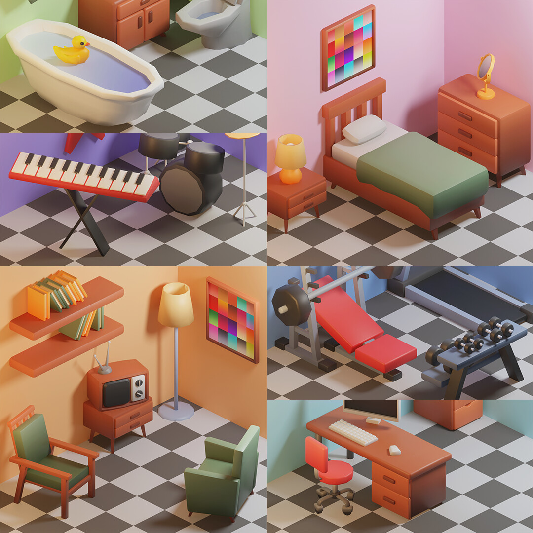 ArtStation - Stylized Rooms