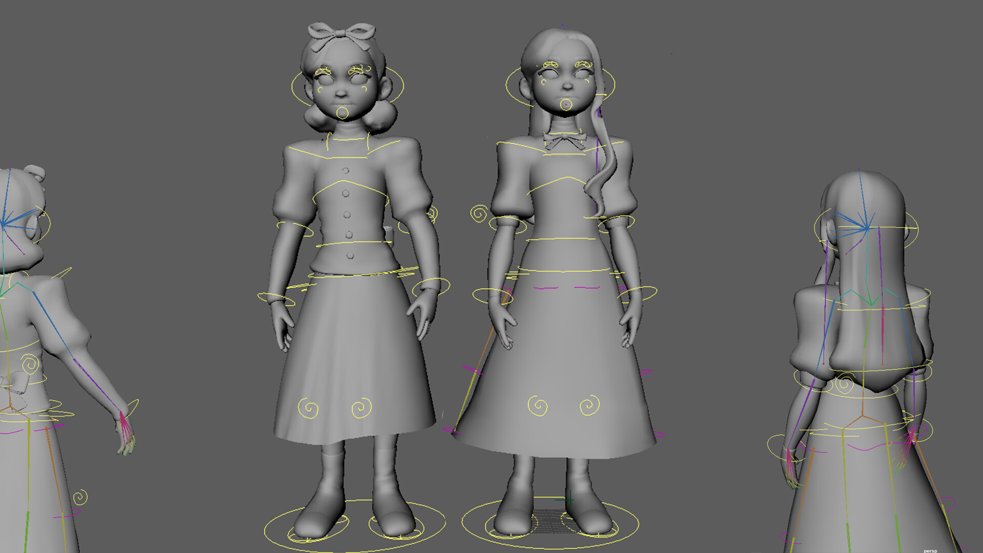 ArtStation - Matching Character Rigs - Dress controls and IK/FK switch