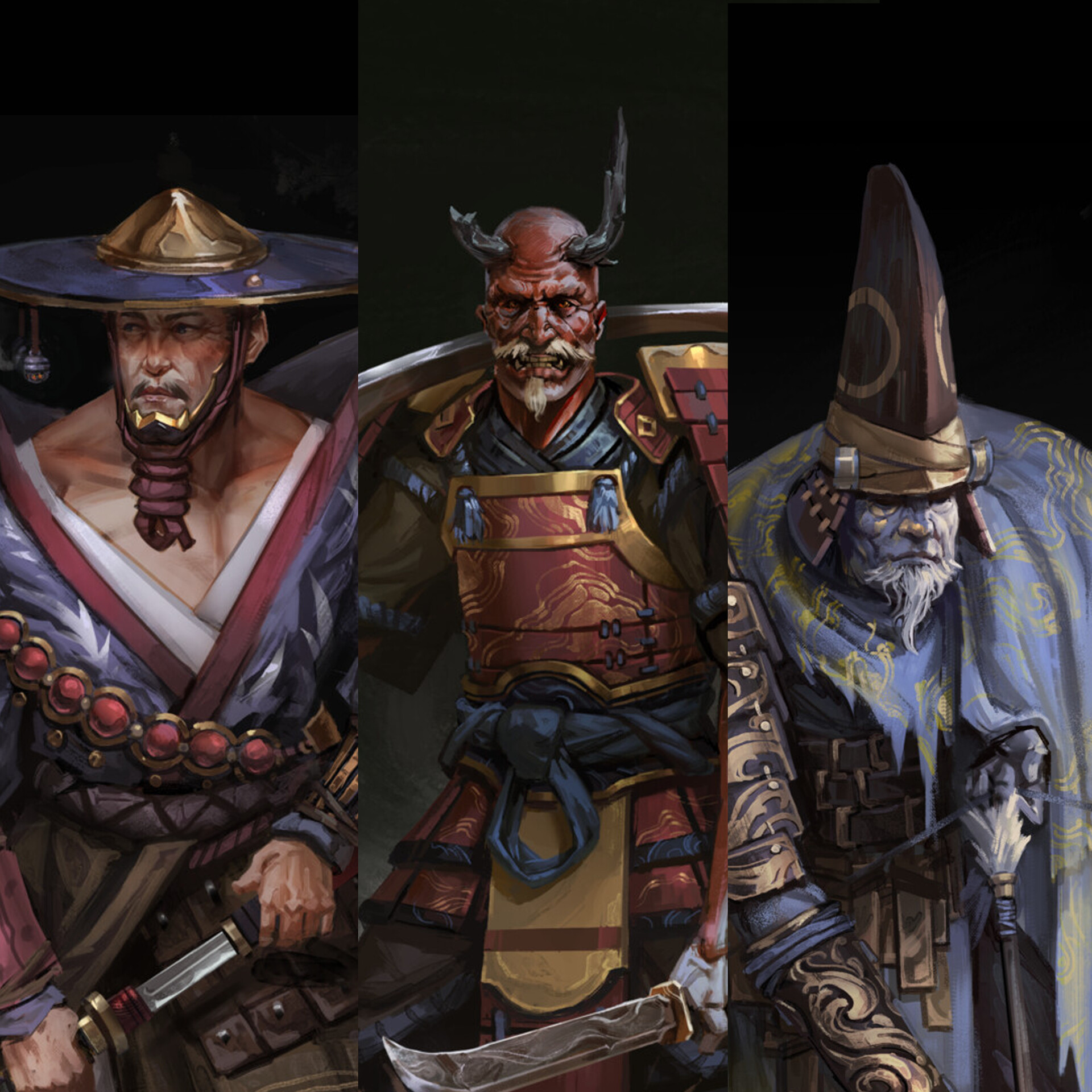 ArtStation - Three eastern warriors