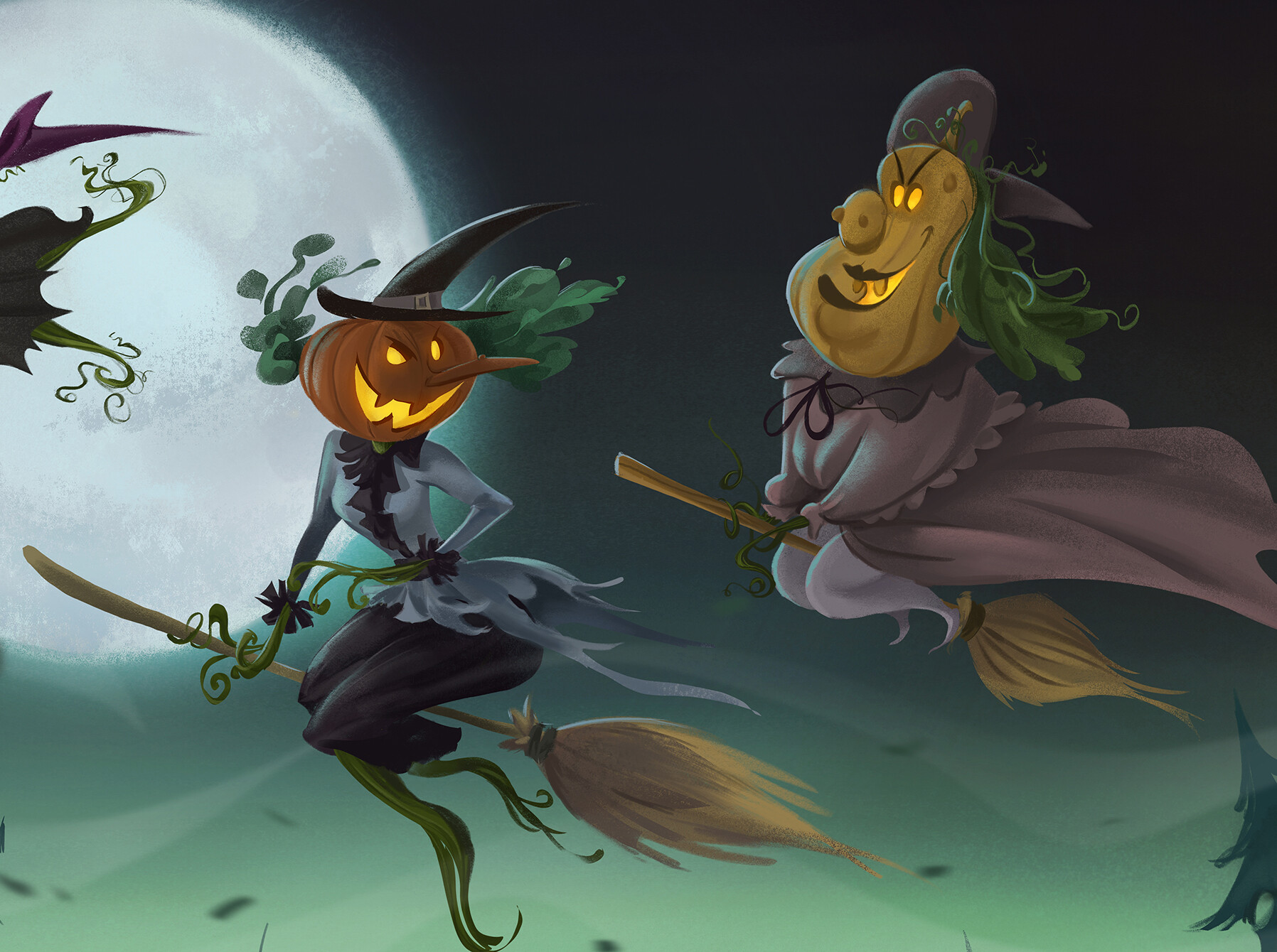 ArtStation - Pumpkin Witches