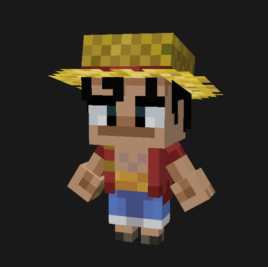 ArtStation - Monkey D Luffy - Minecraft