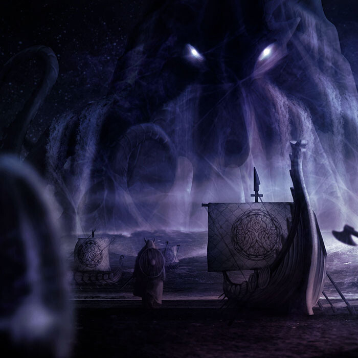 ArtStation - Vikings and Kraken - dark fantasy landscape