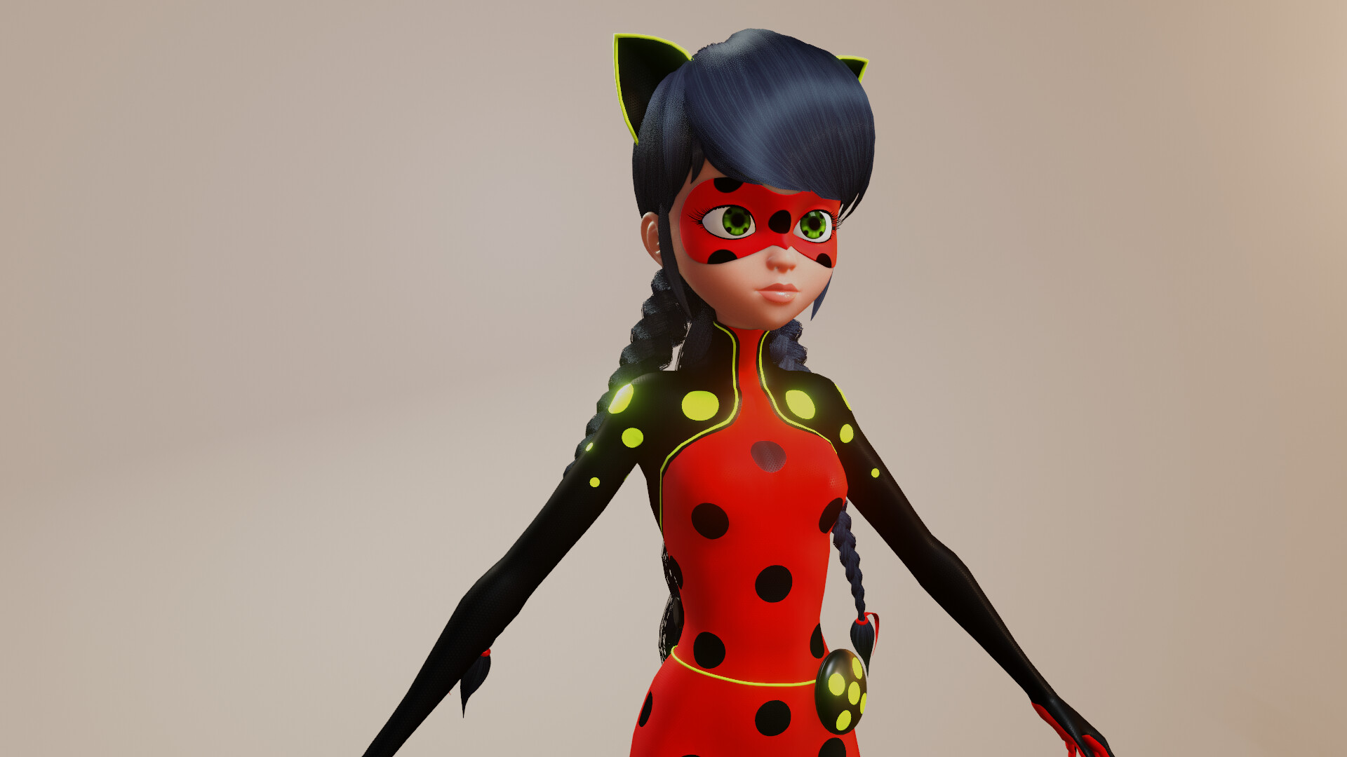 ArtStation - Miraculous - Meu Modelo em 3D da Bug Noire