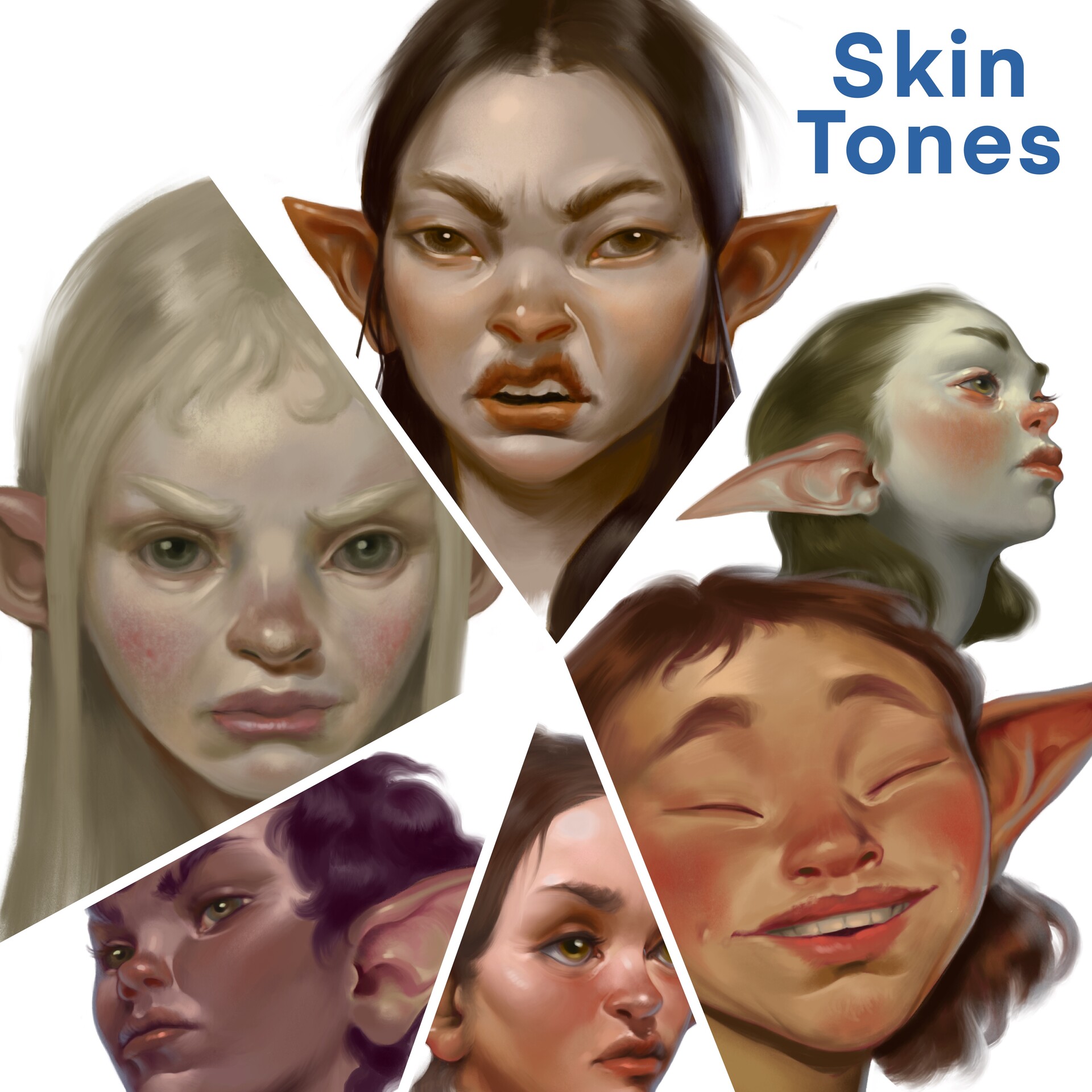 ArtStation - Elves skin tones