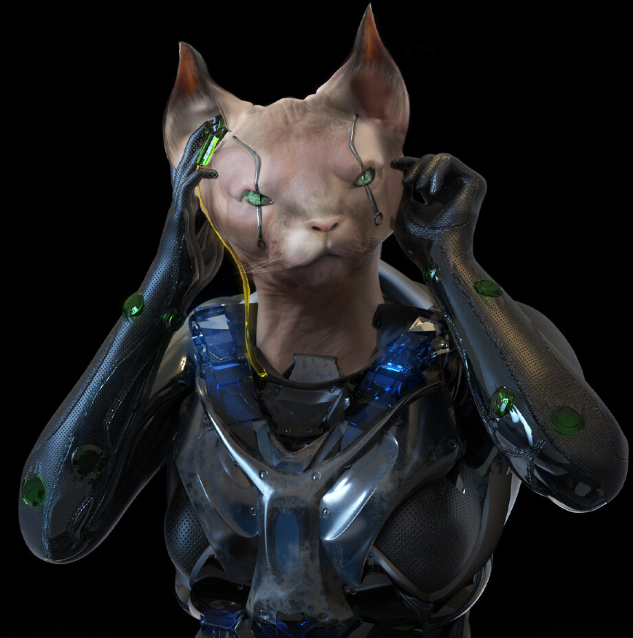 ArtStation - Scifi Cat Pilot